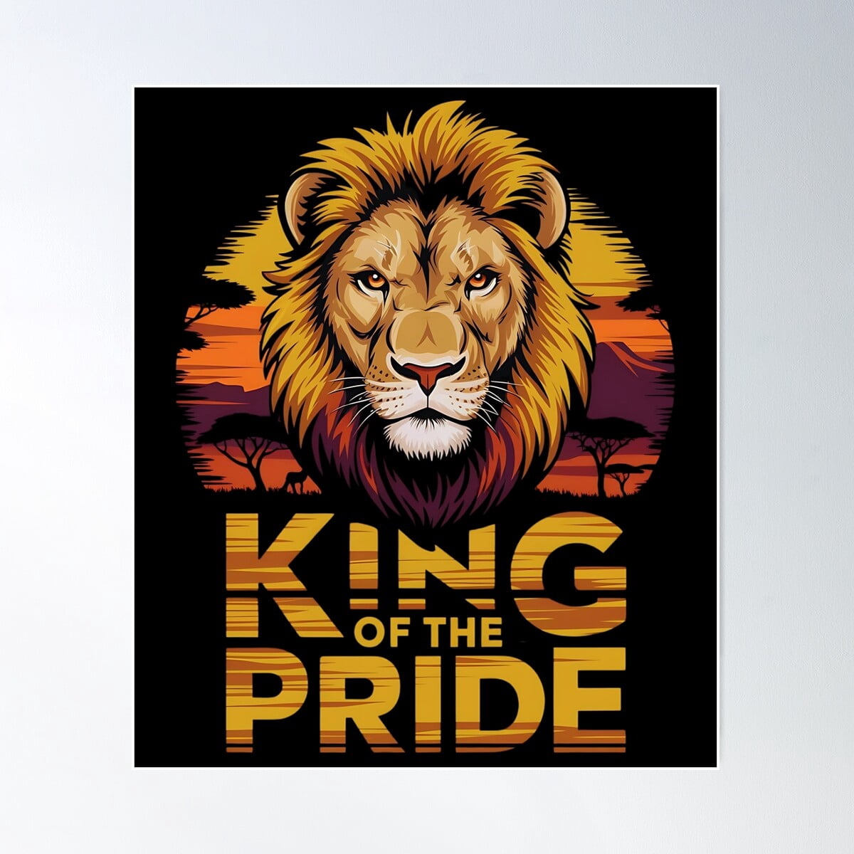 King Of The Jungle Roars Poster Wall Art, Modern Wall Decor For Living ...