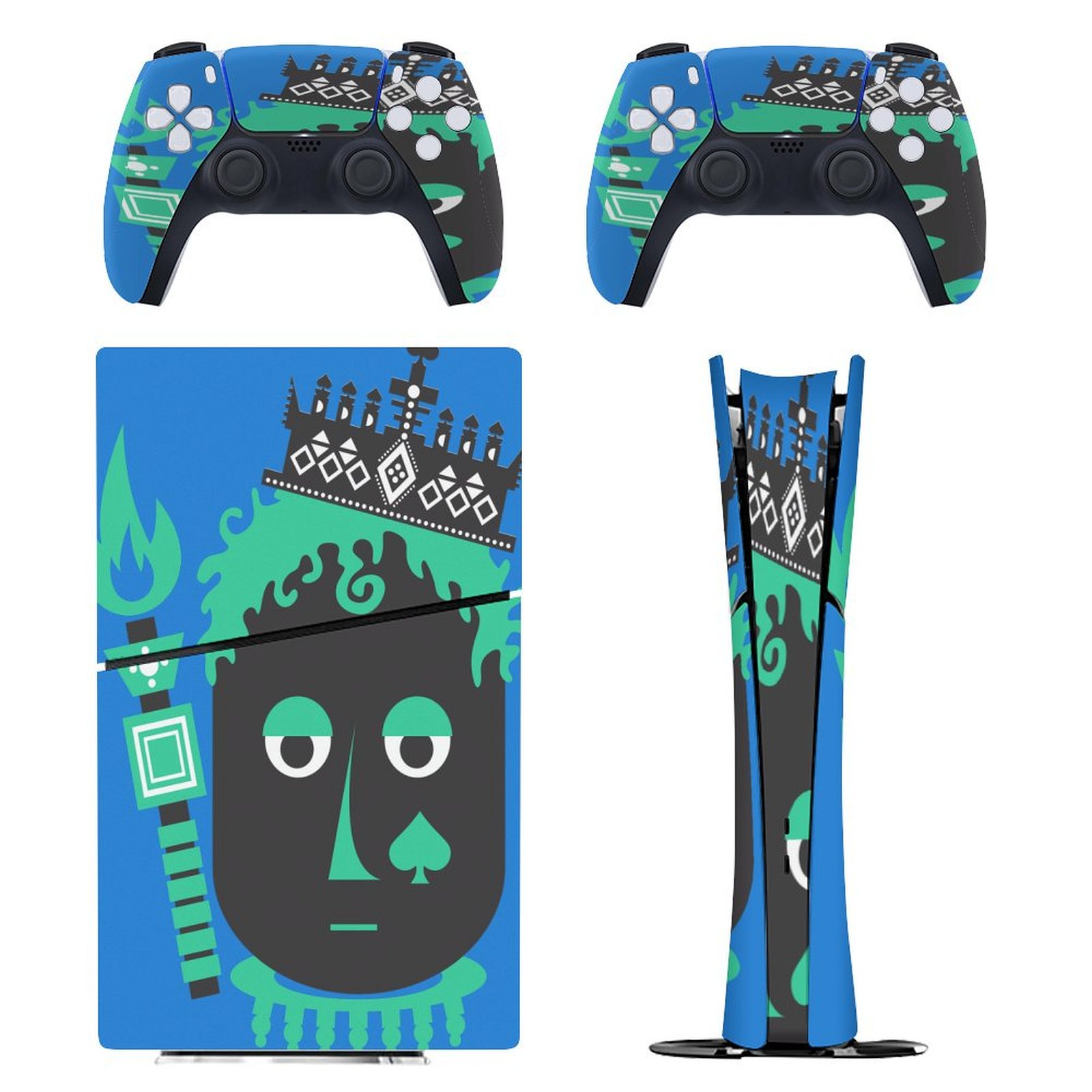 King PS5/PS5 Slim Digital Disc Skin Sticker For Console And Controller ...