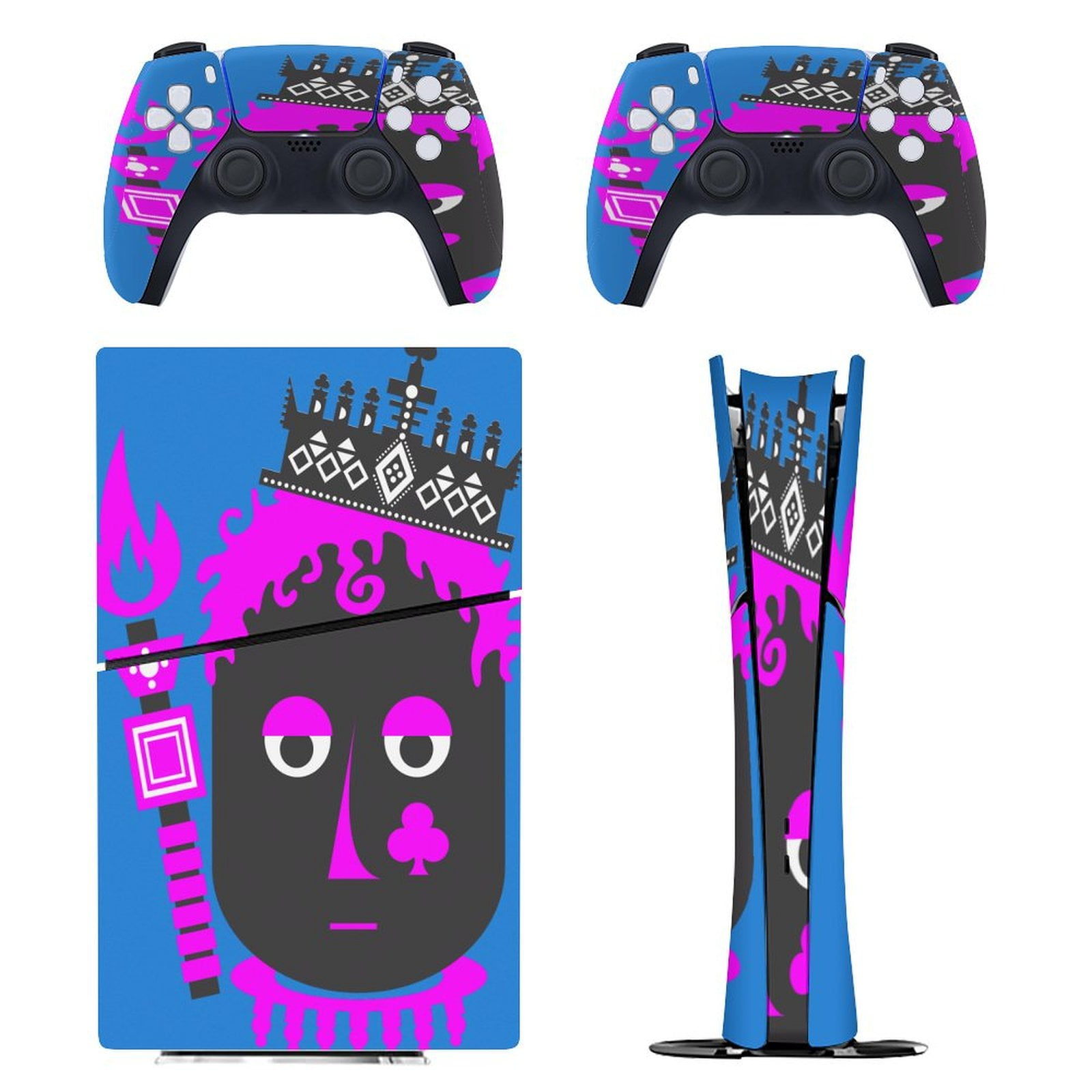 King PS5/PS5 Slim Digital Disc Skin Sticker For Console And Controller ...