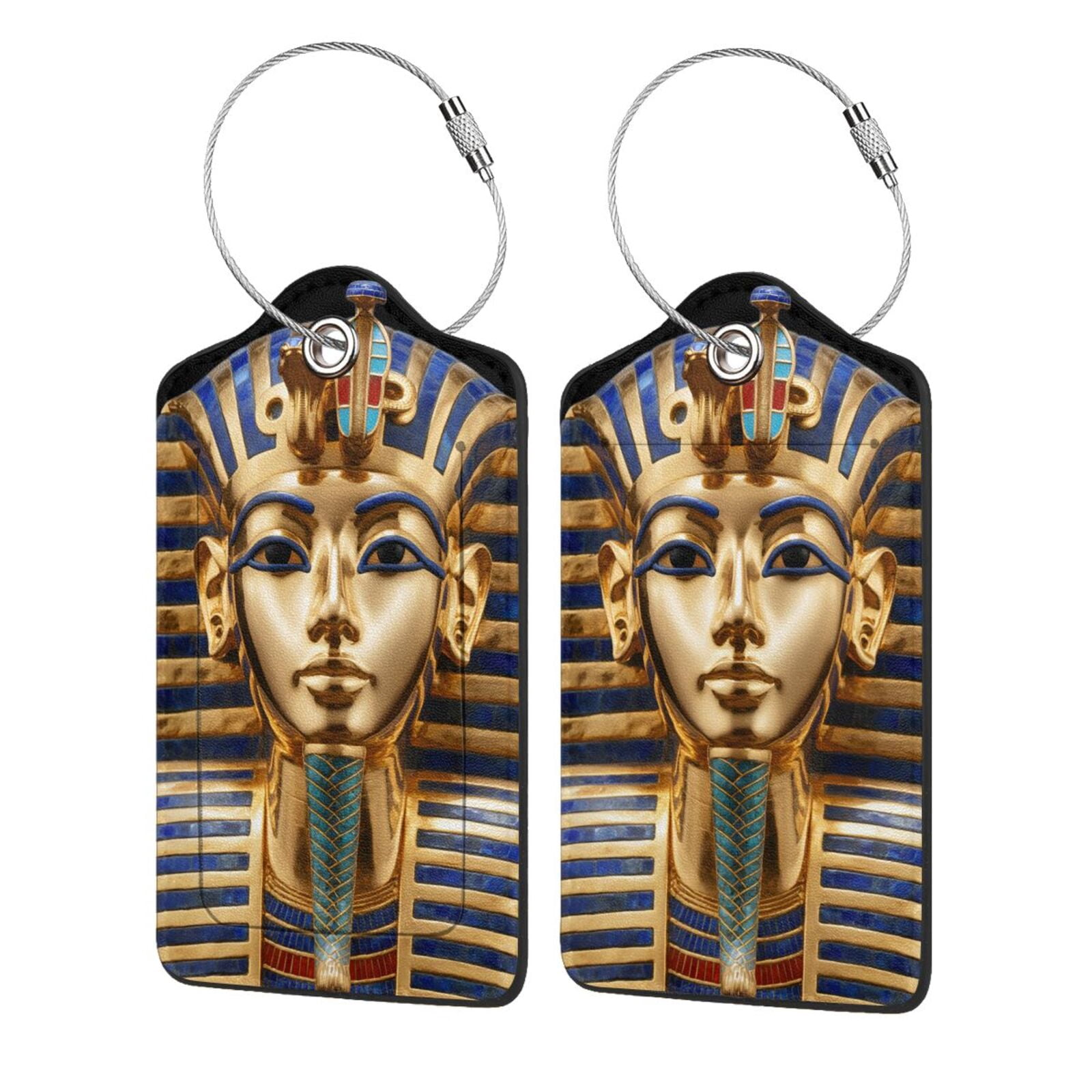 King Pharaoh Tutankhamun Egypt Tut Egyptian PU Leather Suitcase Tag ...