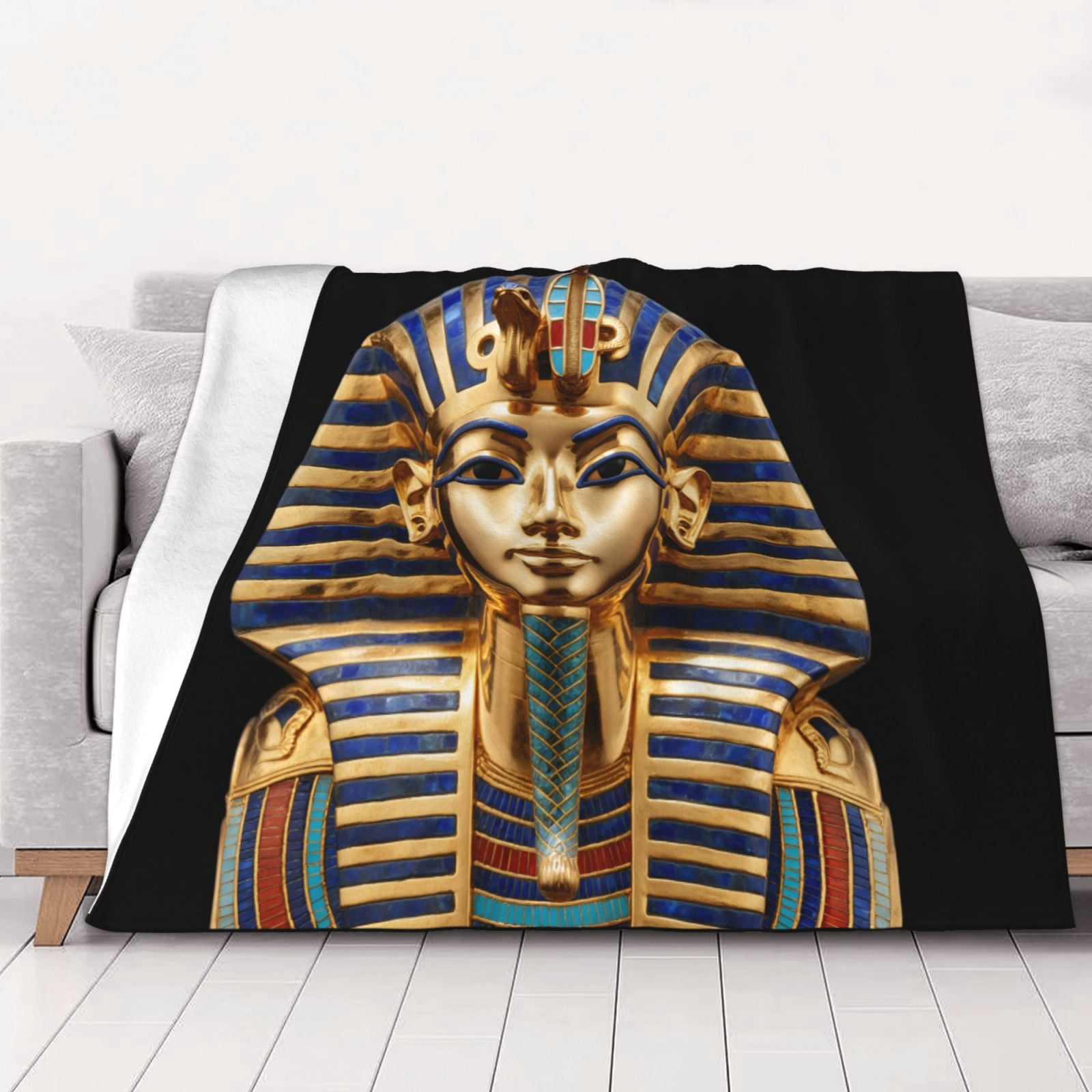 King Pharaoh Tutankhamun Egypt Tut Egyptian Throws Blanket Fleece Soft ...