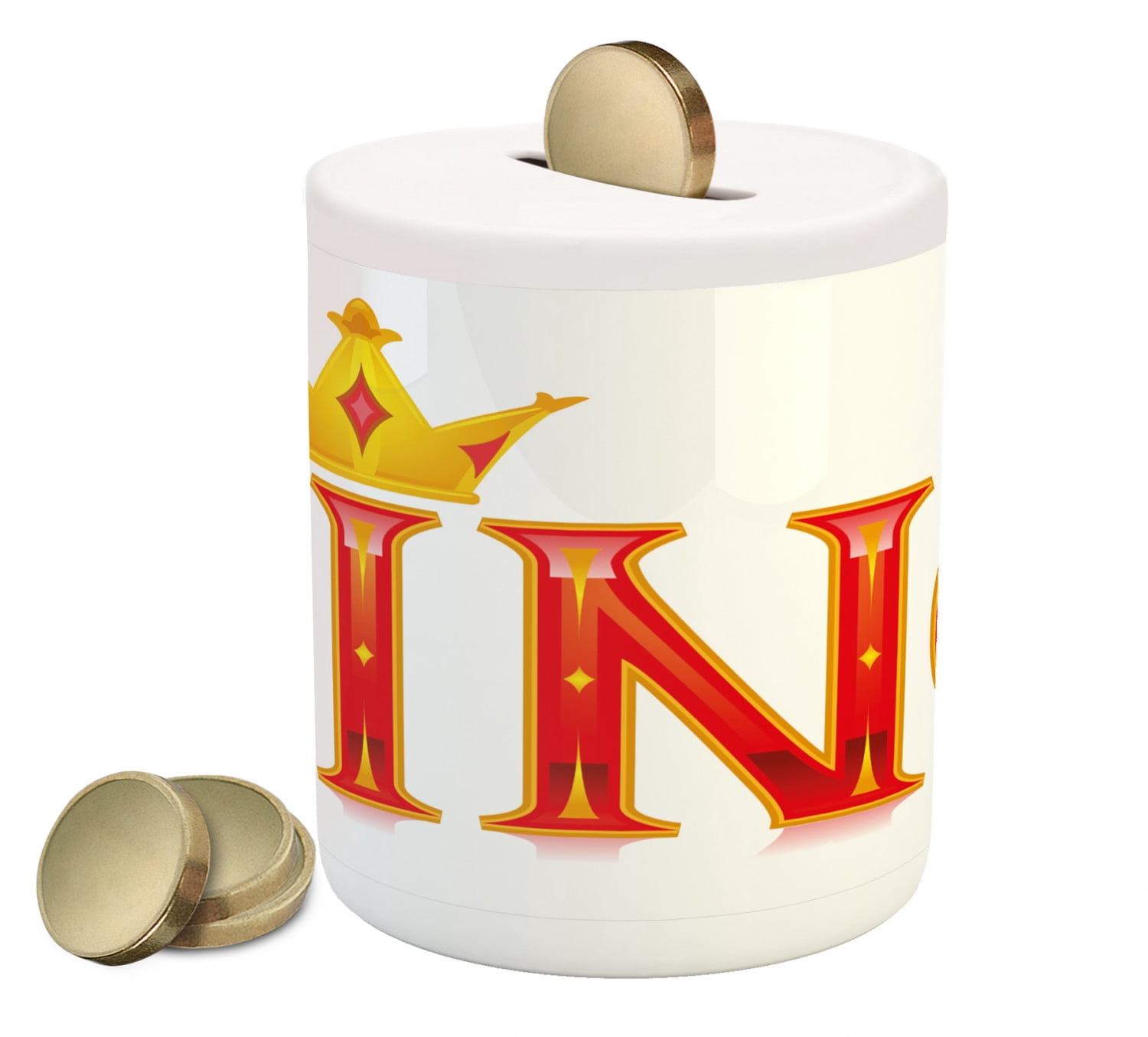 King Piggy Bank, Royal King Words in Capital Lettering Crown and ...