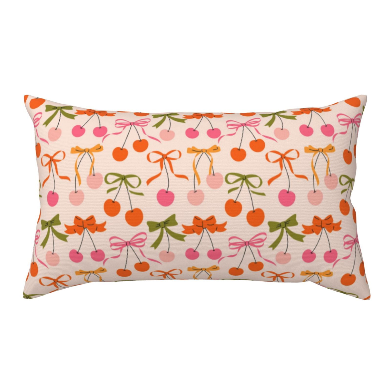 King Pillow Cases Standard Size - Cherries And Bows Soft Envelope ...
