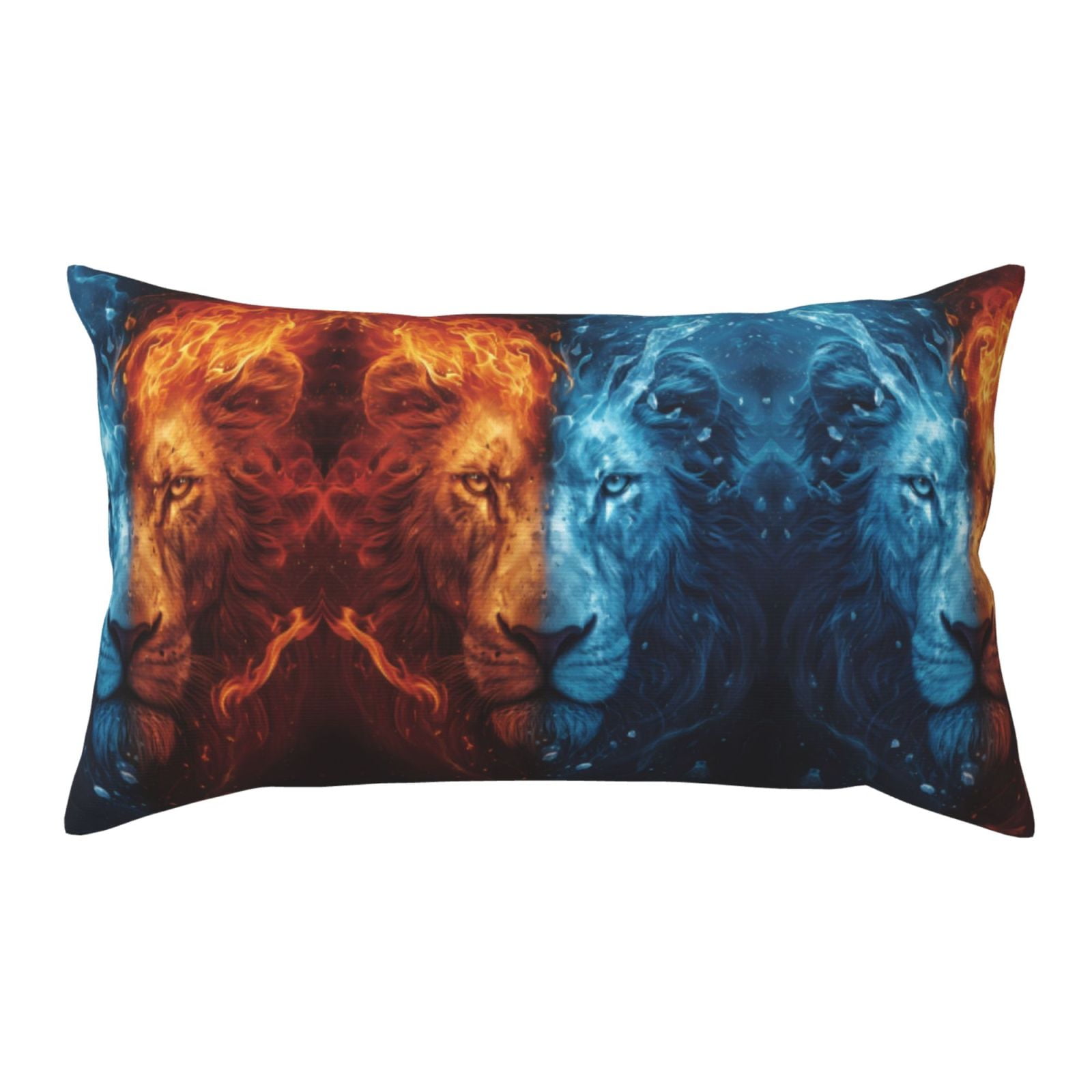 King Pillow Cases Standard Size - Red and Blue Fire Lion -标题2 - Walmart.com