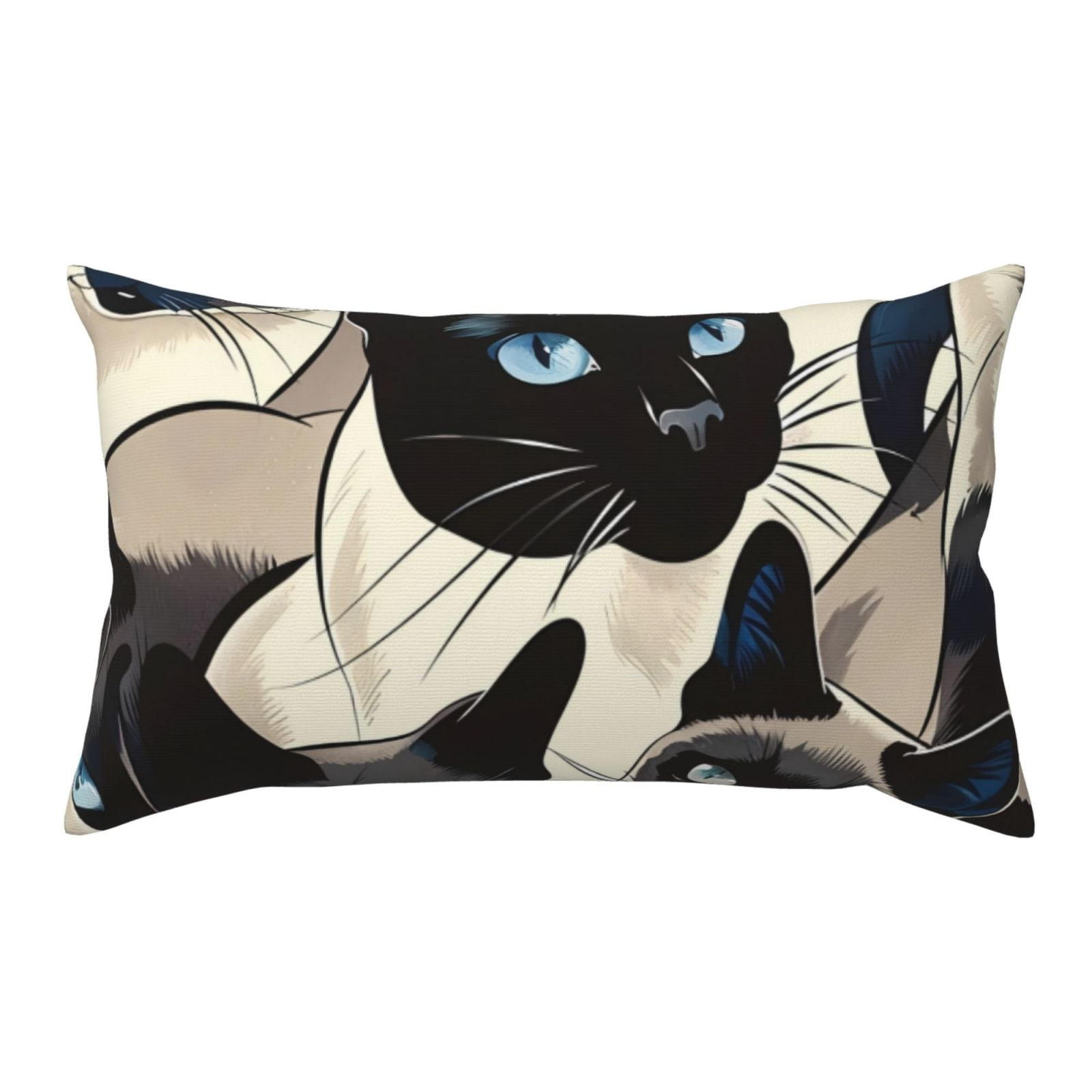King Pillow Cases Standard Size - Siamese Cat Blue Eyes Pattern -标题2 ...