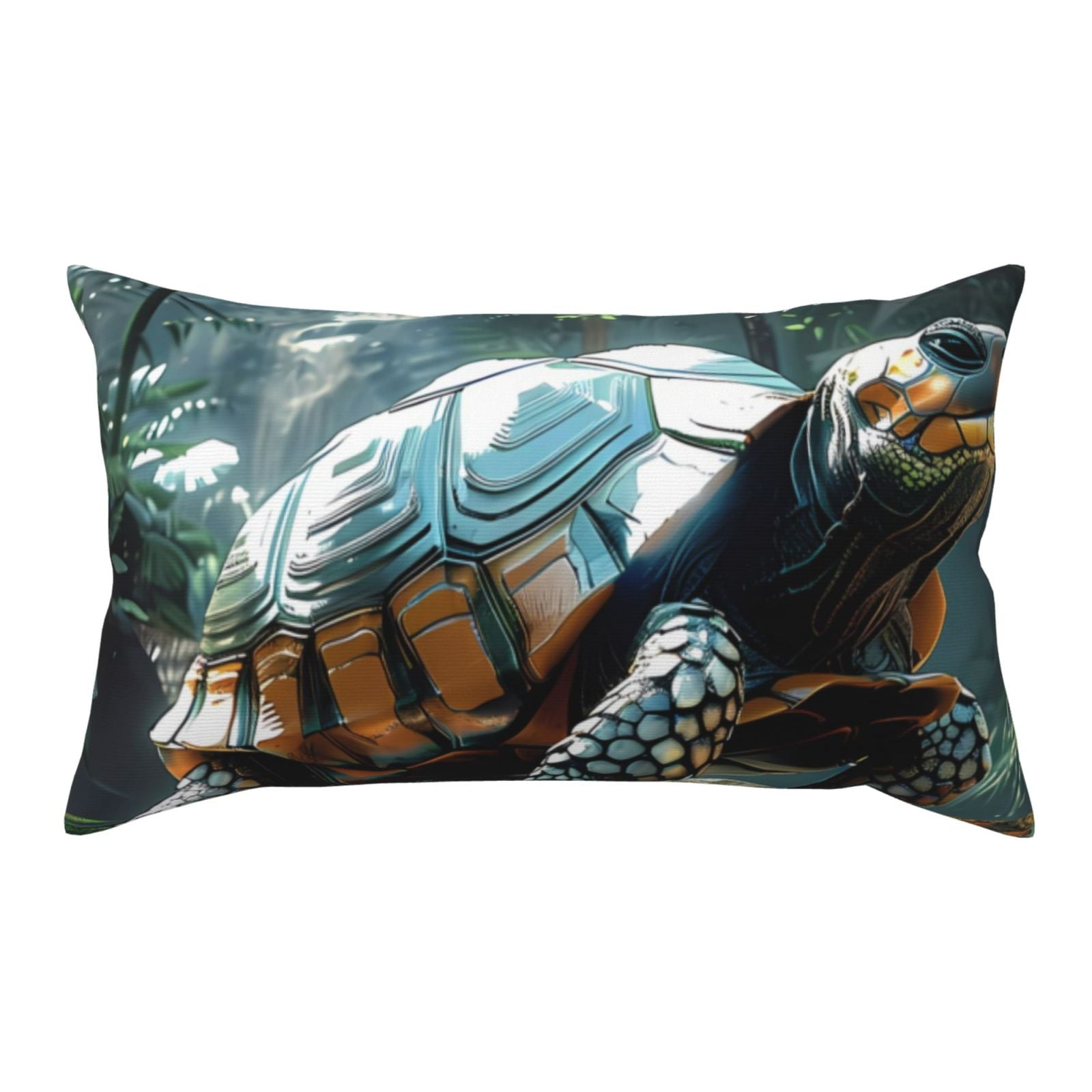 King Pillow Cases Standard Size - Turtle In Jungle Waterfall -标题2 ...
