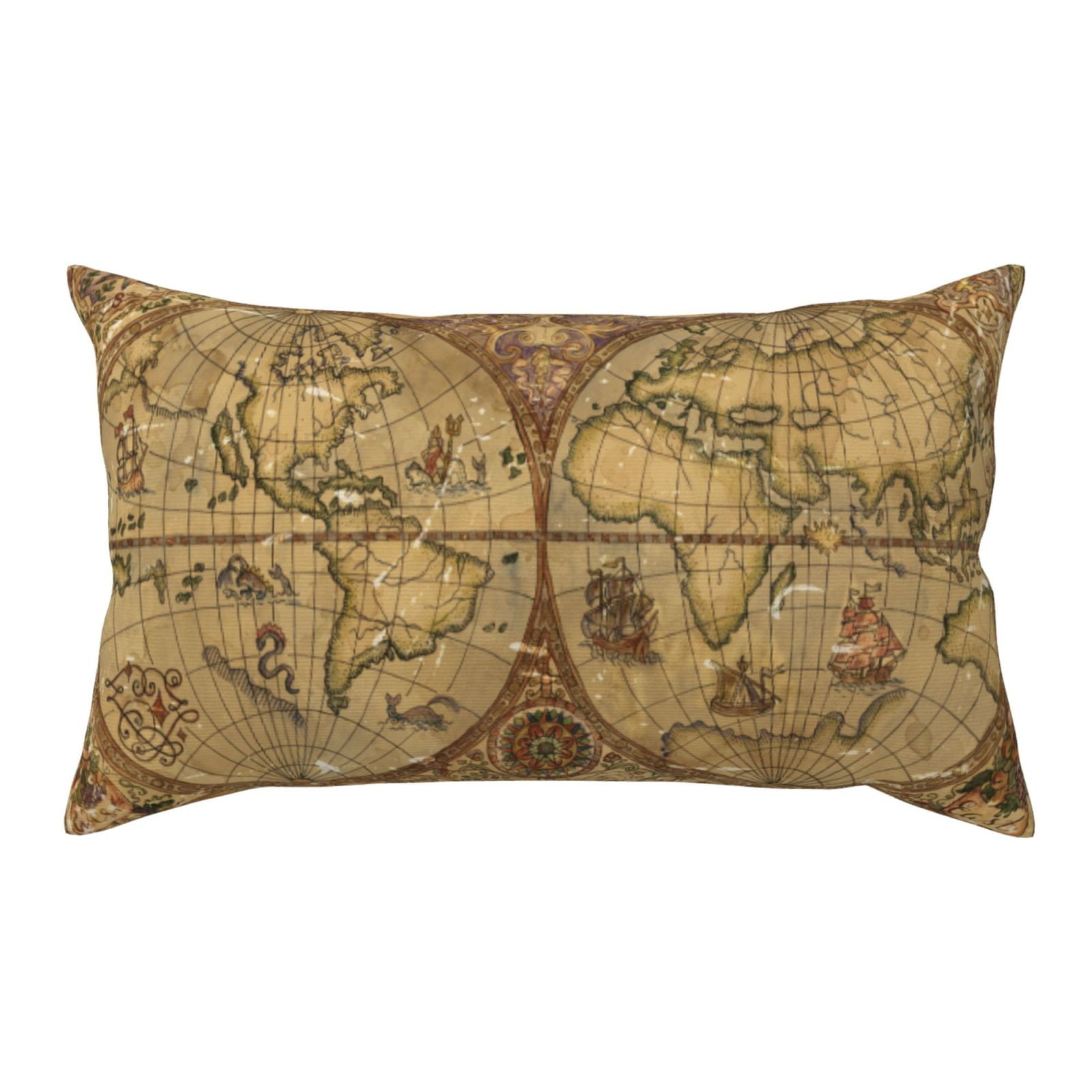 King Pillow Cases Standard Size - World Map1 (2) Soft Envelope Closure ...
