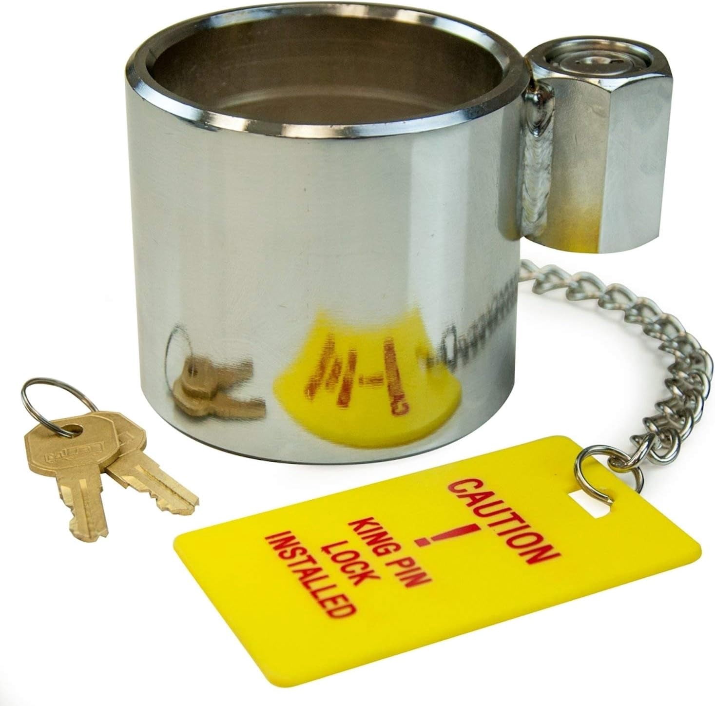King Pin Trailer Hitch Lock - Heavy Duty Chromed Steel - Works with RVs ...