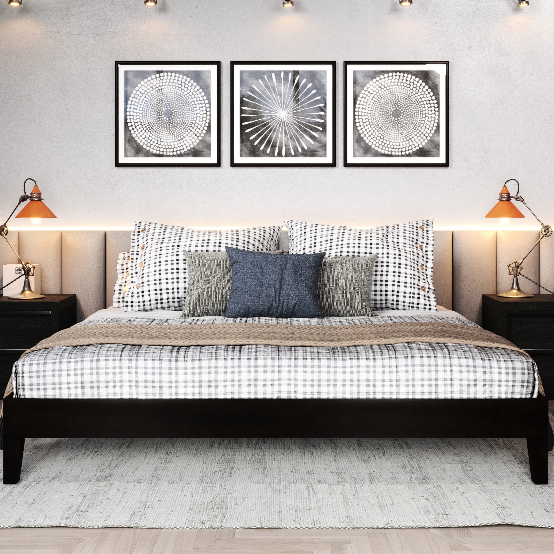 King Platform Bed In Black - 28 Dual System For Optimal Comfort And 4.8 ...