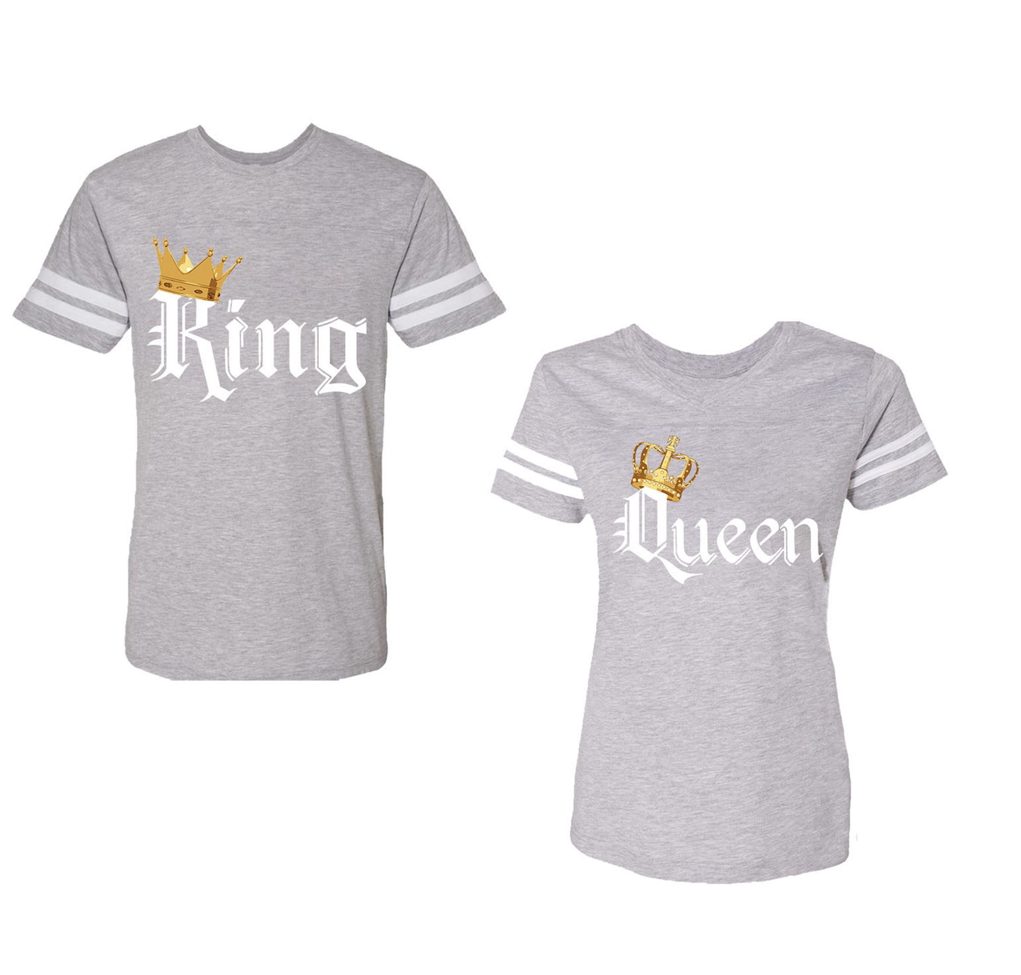 King & Queen Color Unisex Couple Matching Cotton Jersey style T-Shirt ...