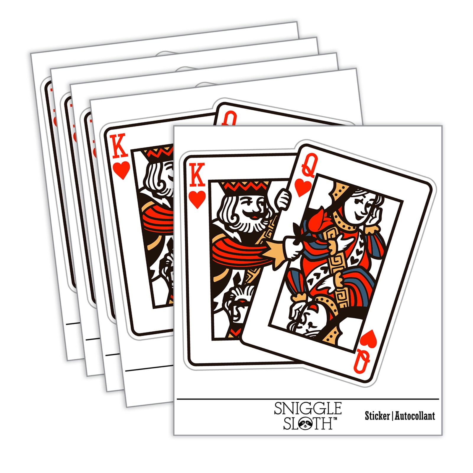 King and Queen of Hearts Playing Cards Car Window Bumper Water Bottle ...