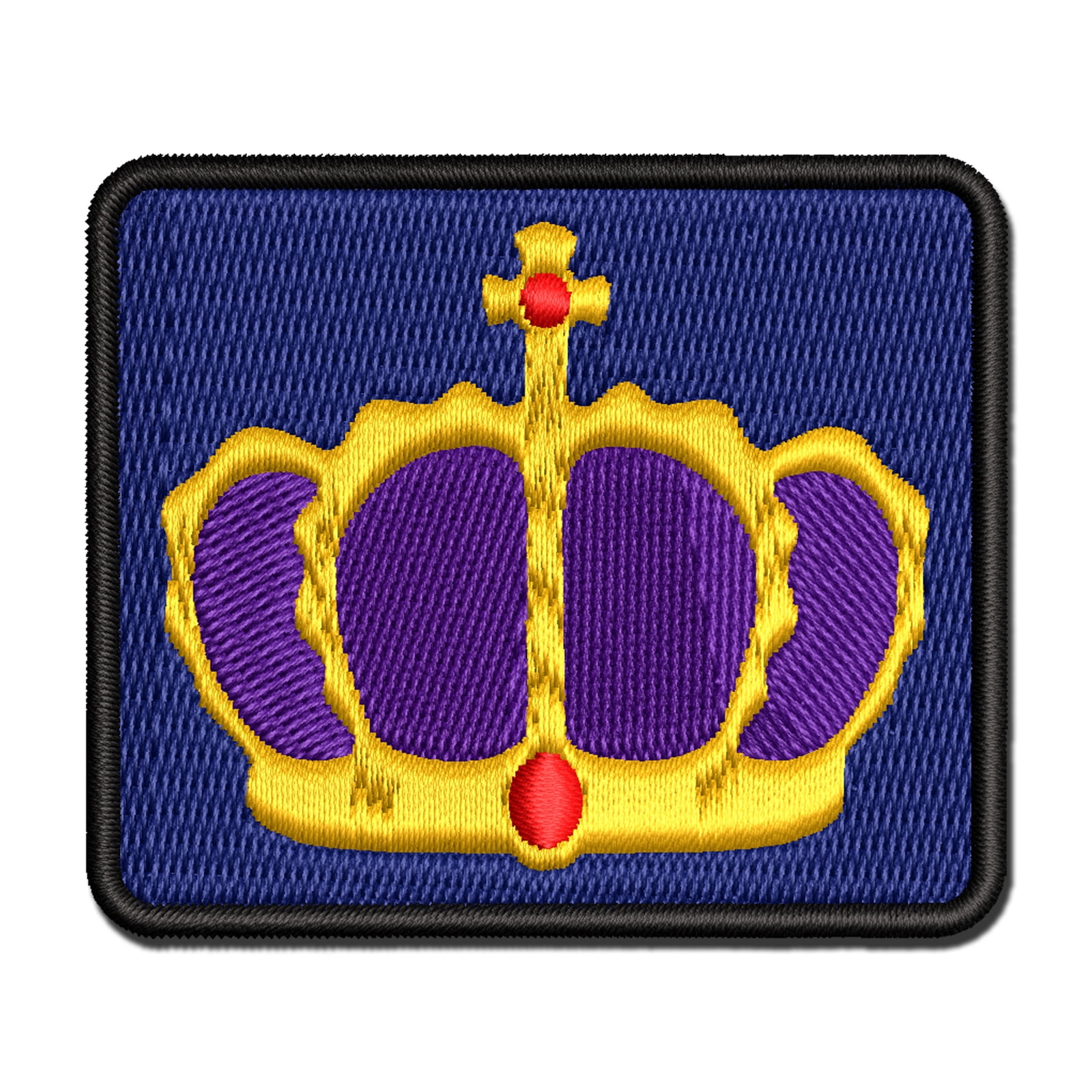 King Queen Royal Crown Applique Multi-Color Embroidered Hook & Loop ...
