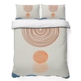 King Quilt Bedding Set Arched Line Art Orange Sun Summer Quilt ...