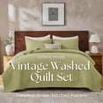 King Quilt Bedding Set with Shams, Vintage Washed Soft Quilted Blanket ...
