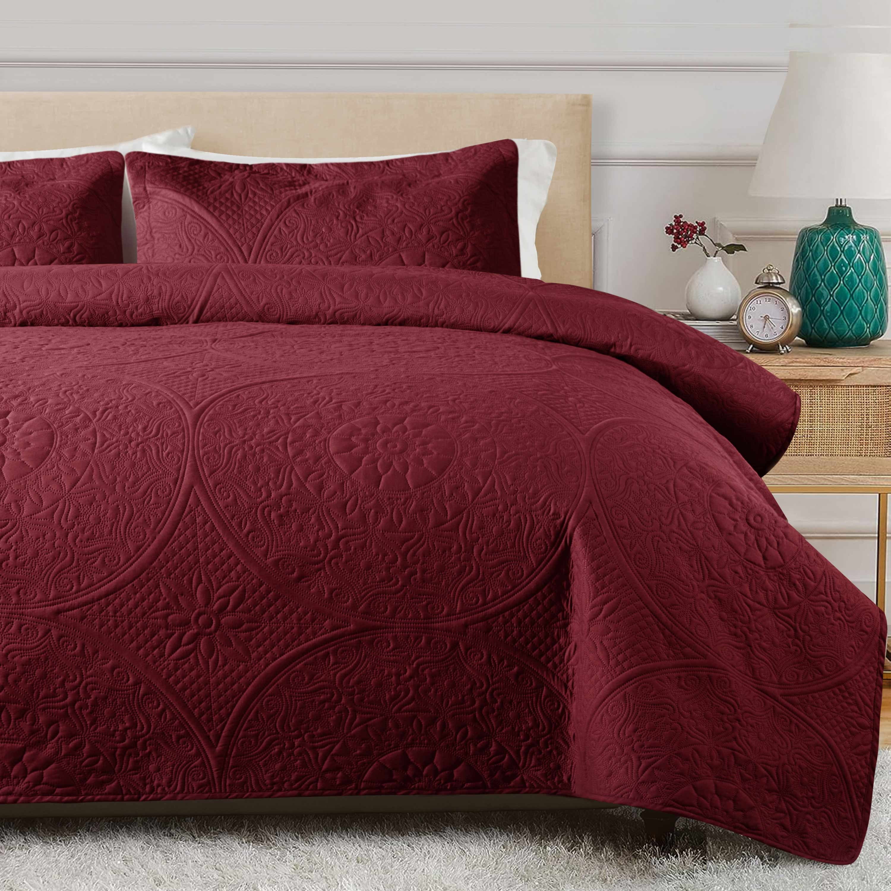 King Quilt Set - Lightweight Microfiber King Size Summer Bedspread ...