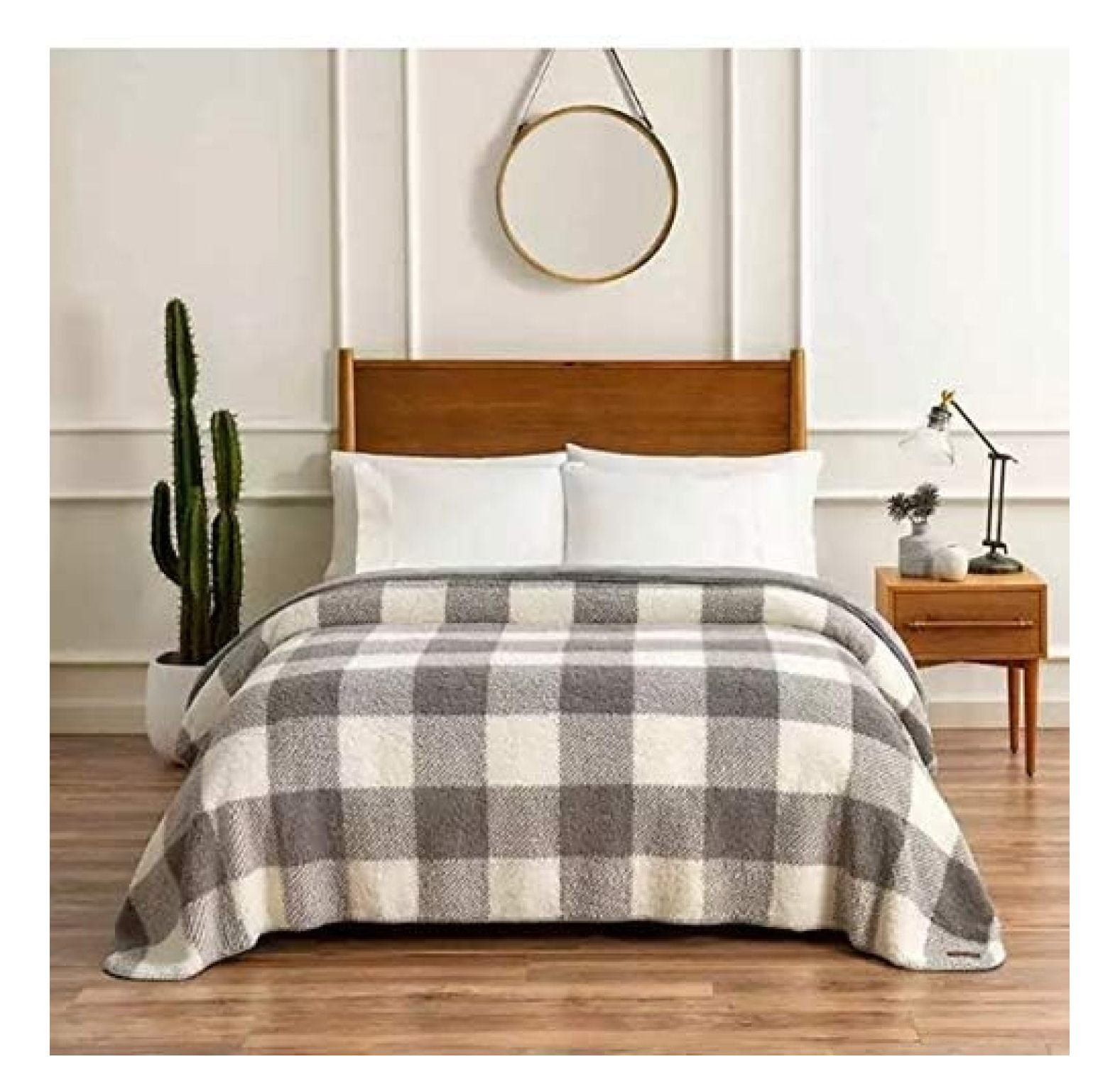 King Rob Roy Gray Plaid Blanket 112 by 92 Over 10,000 Square in ...