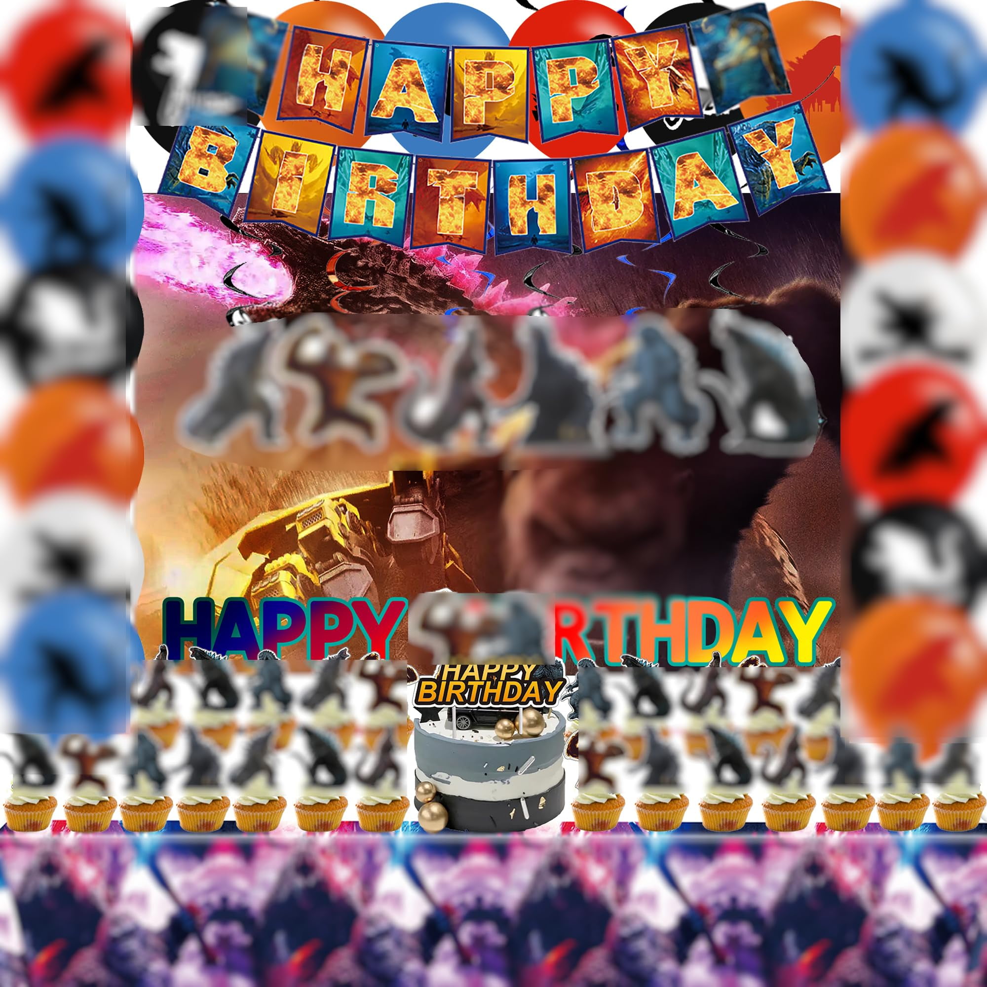 King of the SCH4 Monsters God Birthday Party Decorations zillan Include ...