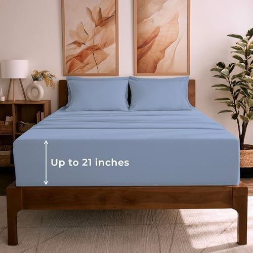King Sheet Set - 6-Piece Iconic Collection Bedding, (Including 4 ...