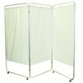 King Size 3-Panel Privacy Screen with casters, vinyl, white, 6 mm thick ...