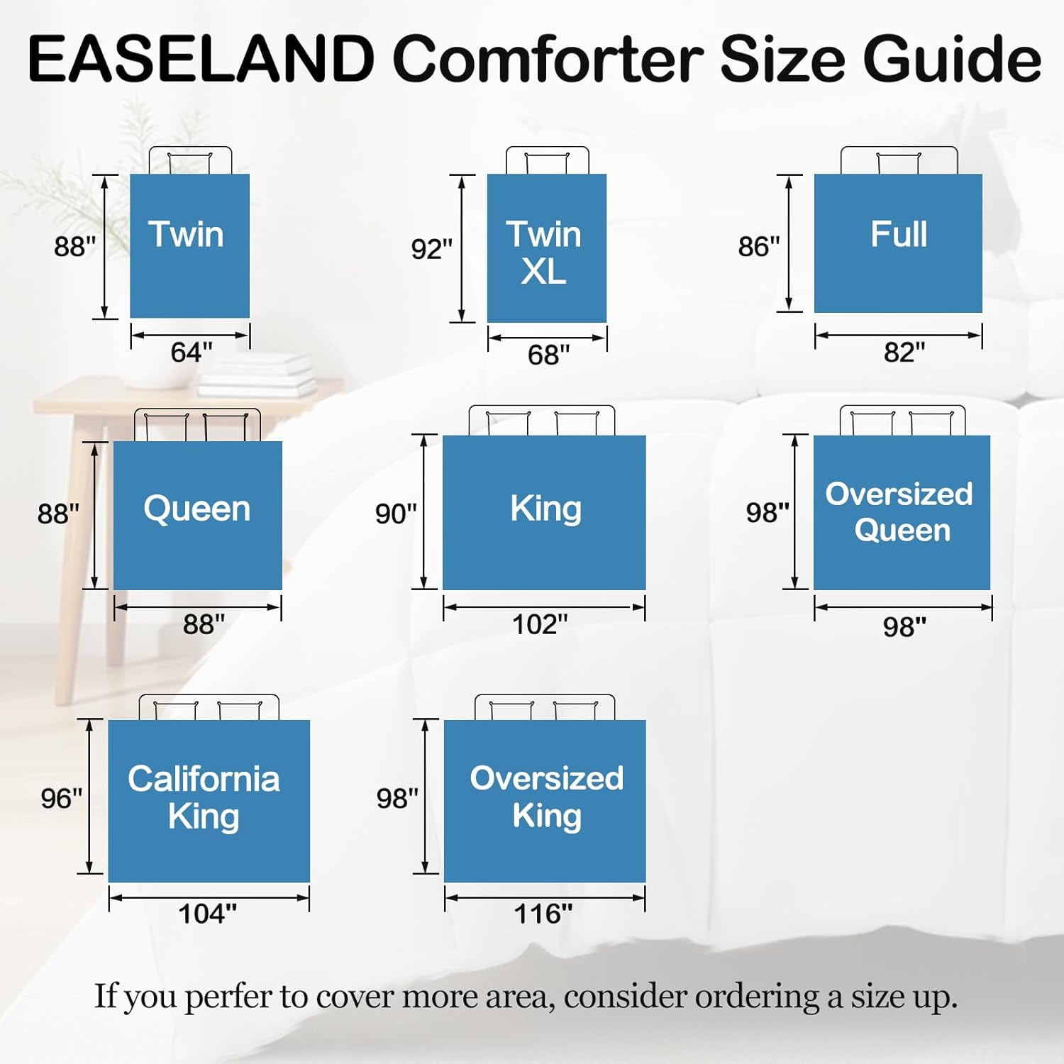 King Size Down Alternative Comforter - Quilted Duvet Insert for All ...