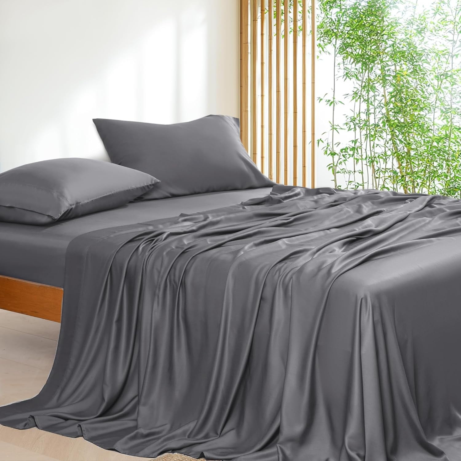 King Size Bamboo Sheets 4 Piece Sheet Set - 100% Rayon from Bamboo ...