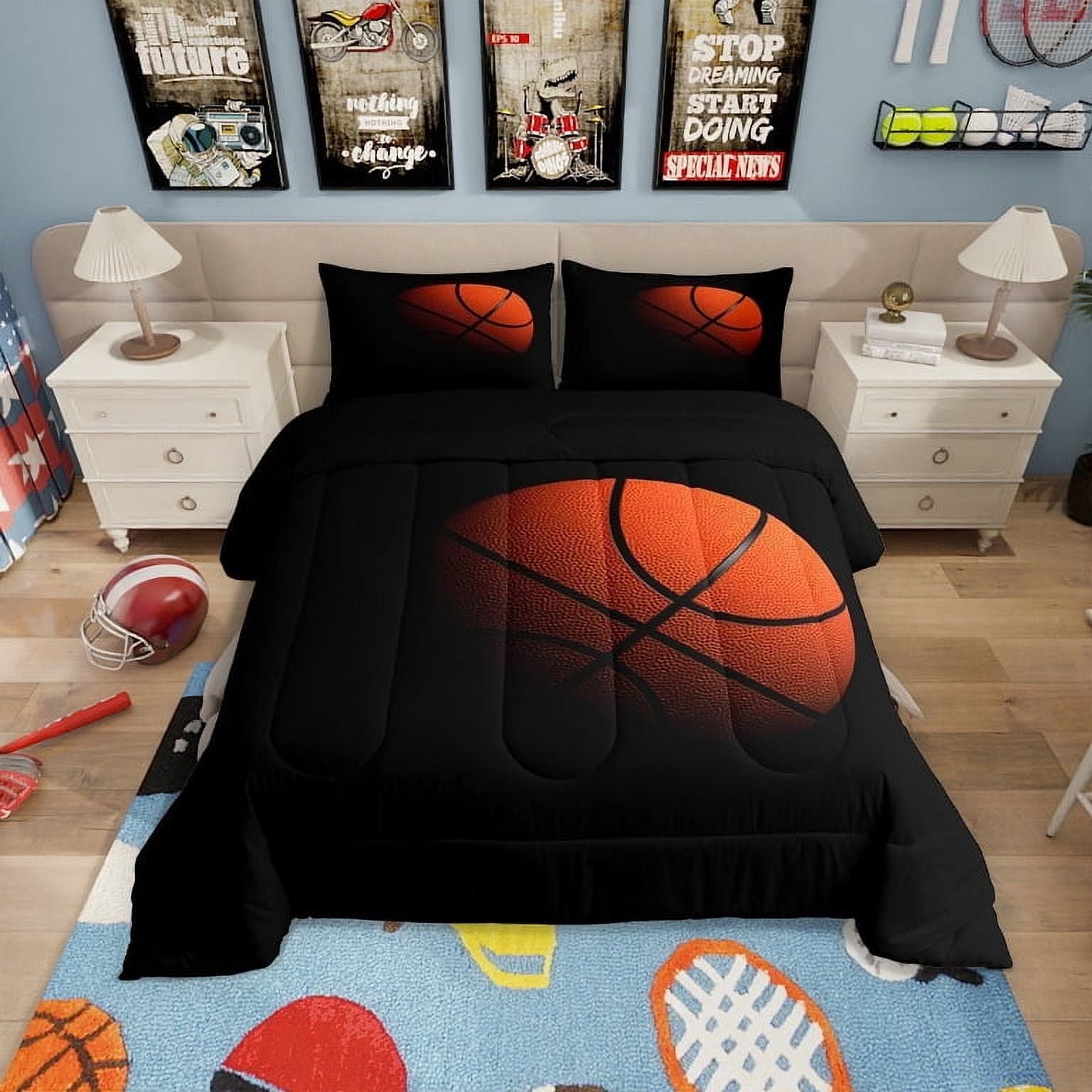 King Size Basketball Comforter Set Teens,Ultra Soft Microfiber Sports ...