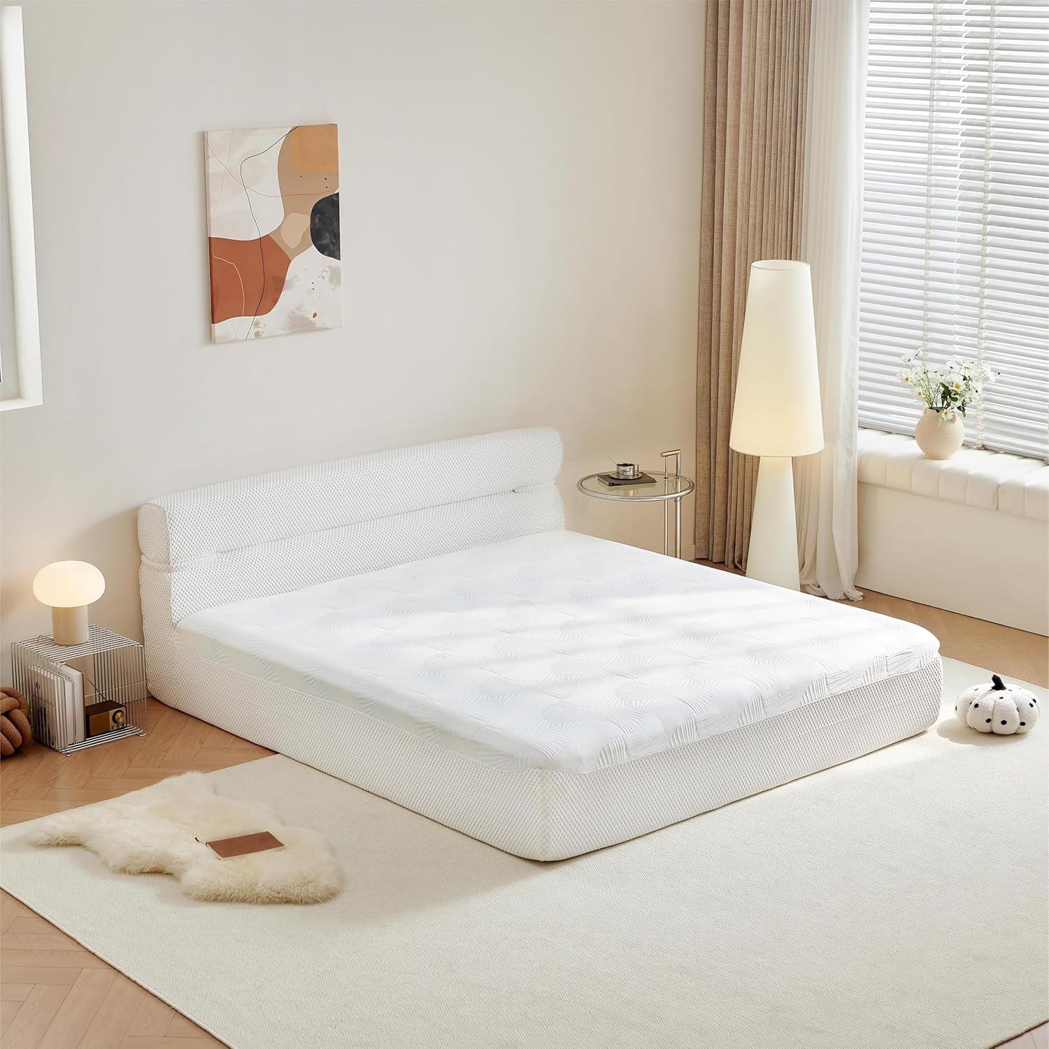 King Size Bed Frame and Mattress Set, Memory Foam Mattress in a Box ...