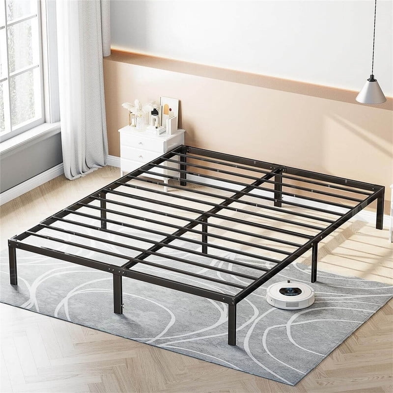 King Size Bed Frame, Metal Platform Frames No Box Spring Needed, 14 ...