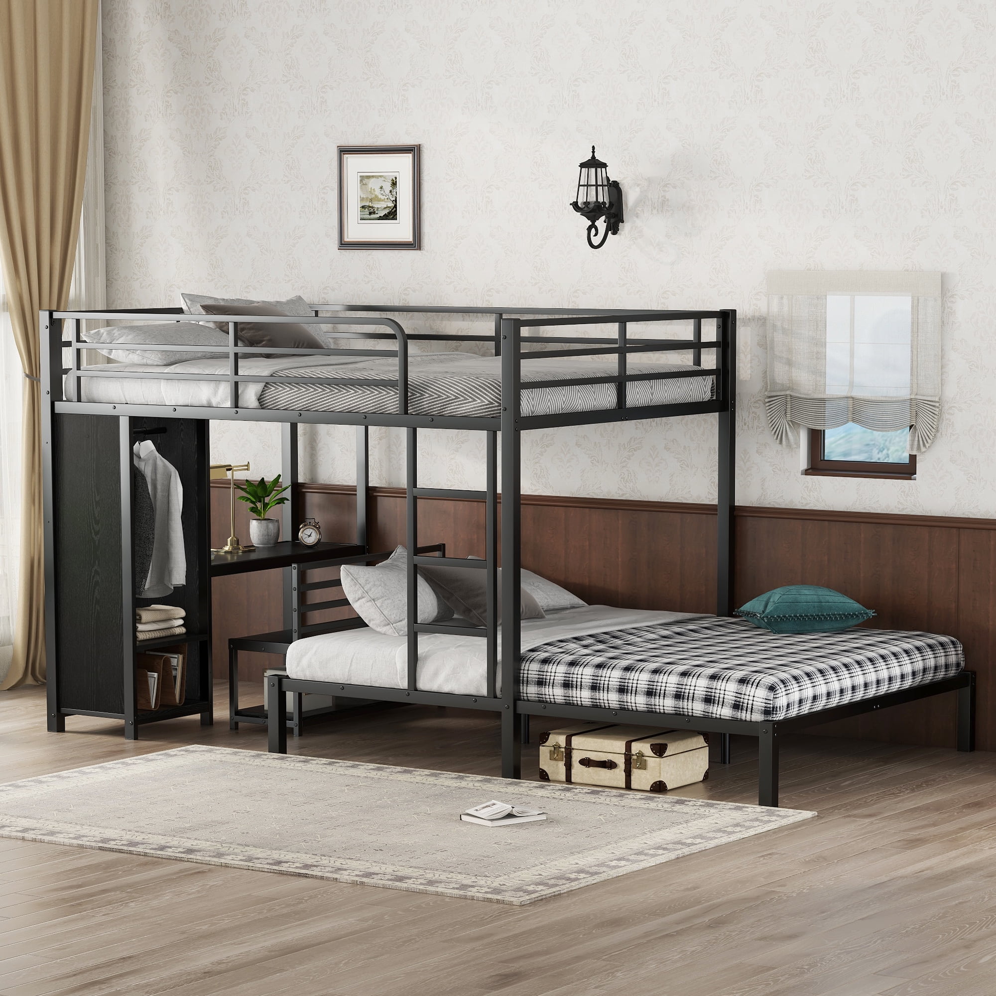Queen Bed Frame, Queen Size Bed Frame,Queen over Queen Size Bunk Bed ...