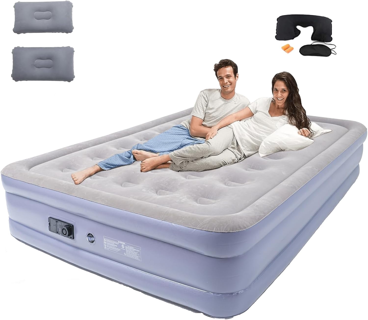 King Size Camping Air Mattress Bed with Air Pump,Thickened Portable ...