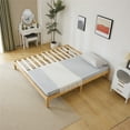 King Size Classic Basic Plaform Bed, Basic Bed Frame With Wooden Slats ...