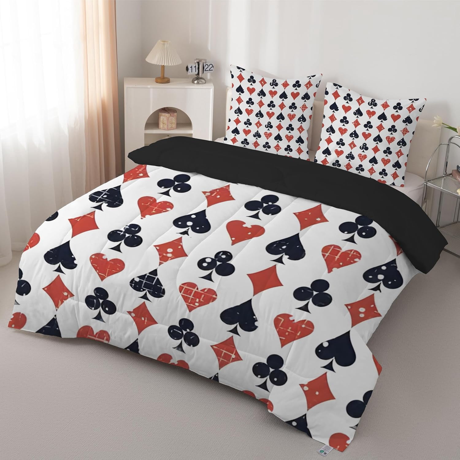 King Size Comforter Set 3 Piece, Poker Comforter King Size, Reversible ...