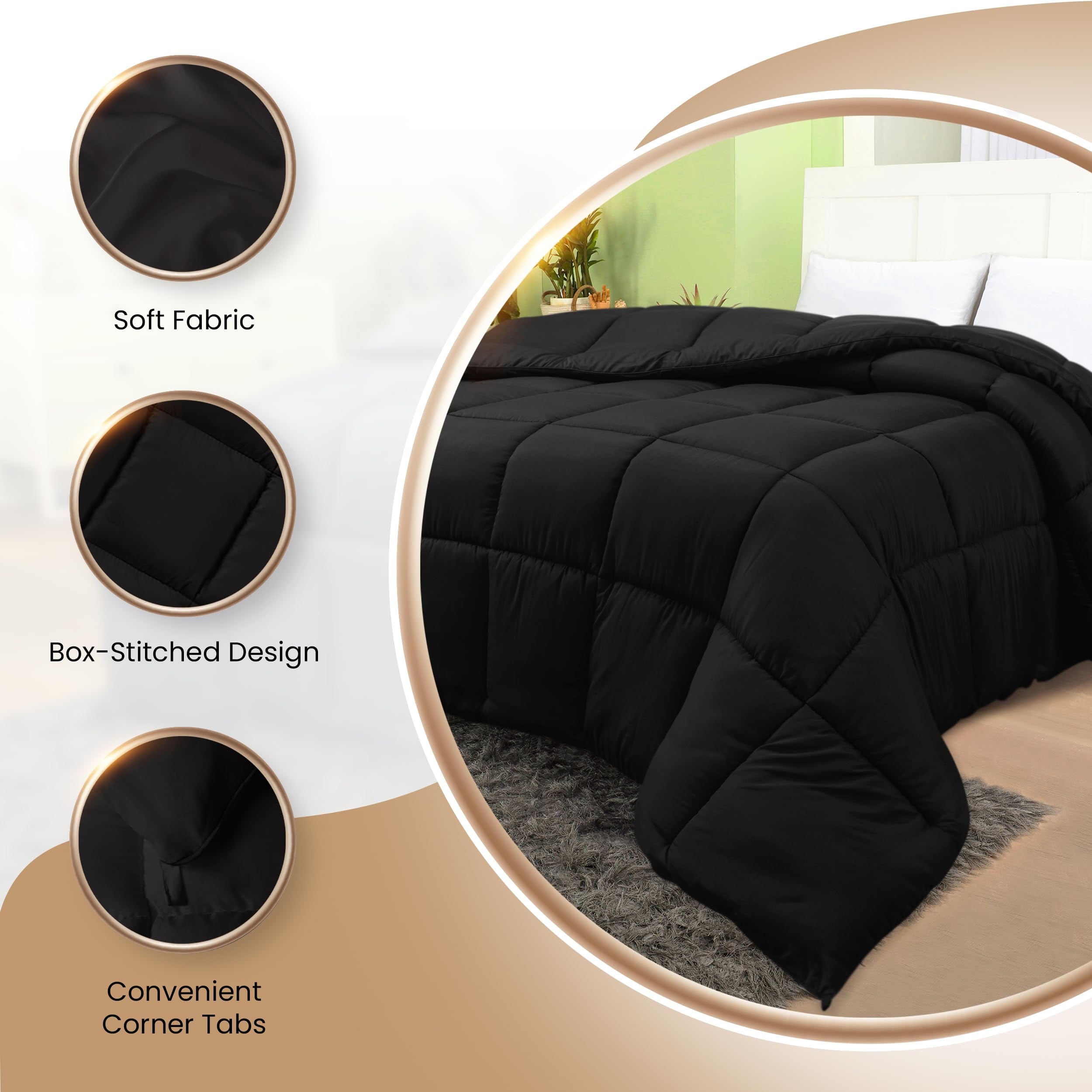 King Size Comforter Set of 3, All Season Down Alternative Duvet Insert ...