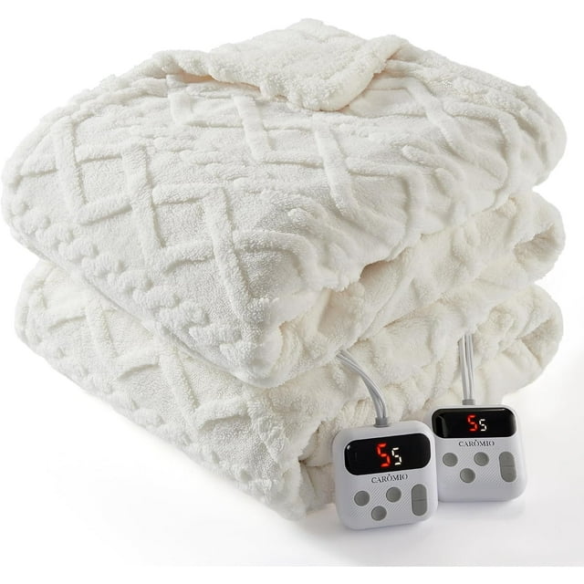 King Size Electric Blanket with Dual Control | Thick Tufted Sherpa ...