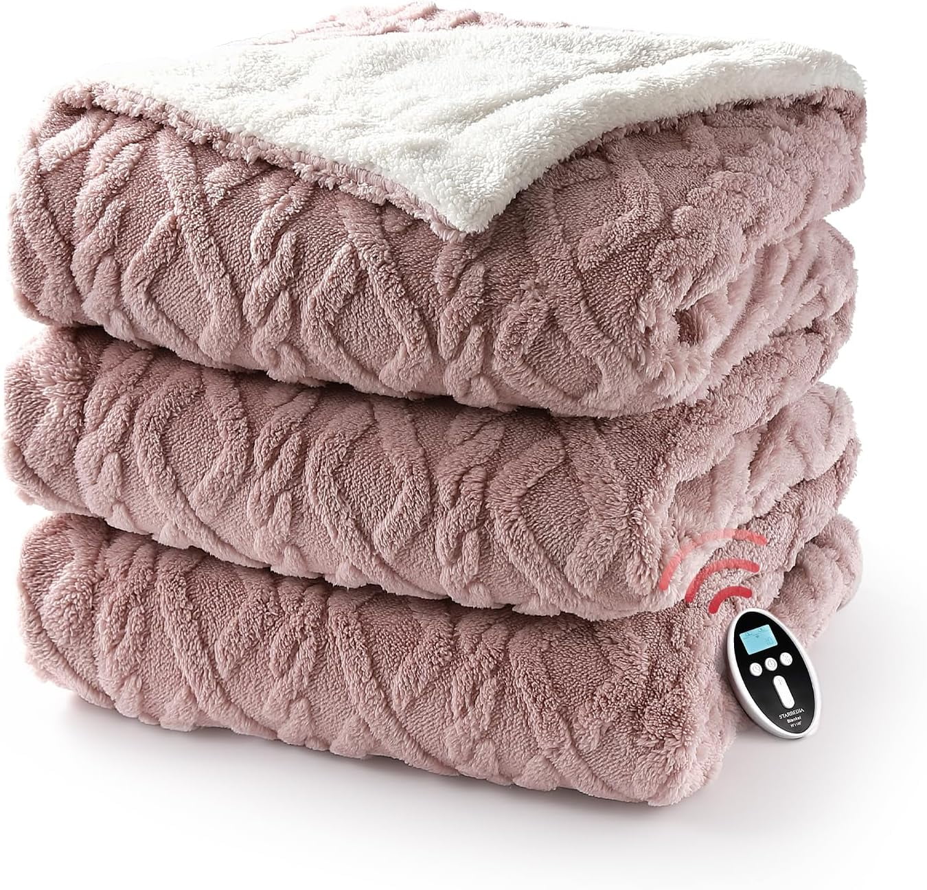 King Size Electric Blanket with Dual Control | Tufted Sherpa Heated ...