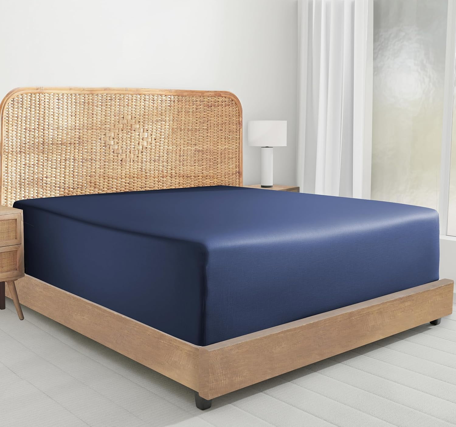 King Size Fitted Sheet Only with Deep Pockets, 100% Organic Cotton ...