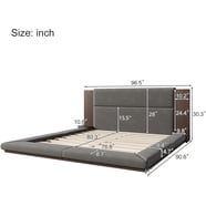 Queen Size Luxury Upholstered Platform Bed with Oversized Padded ...