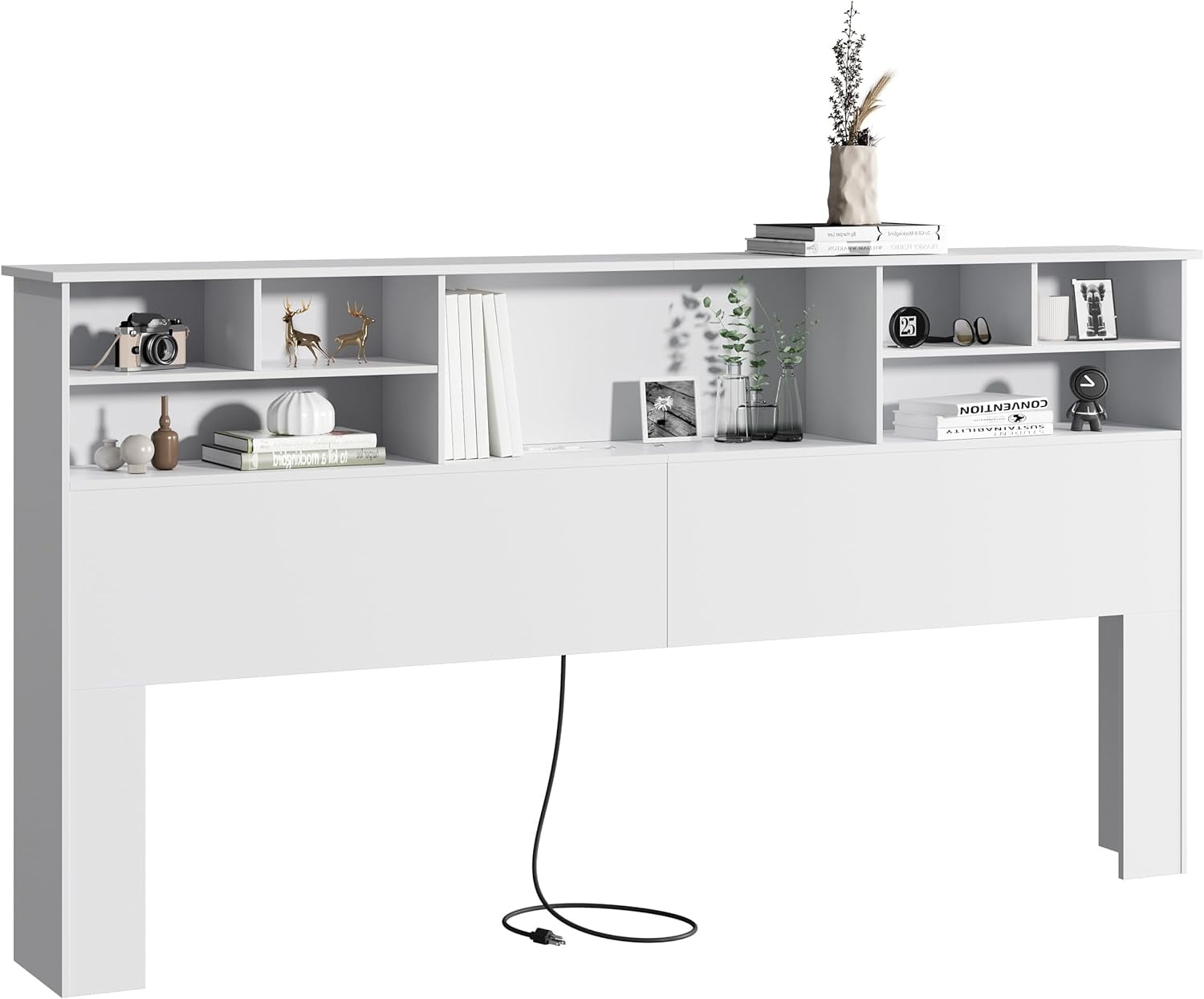 King Size Headboard only for Bedroom, Stylish King Bookcase Headboard ...