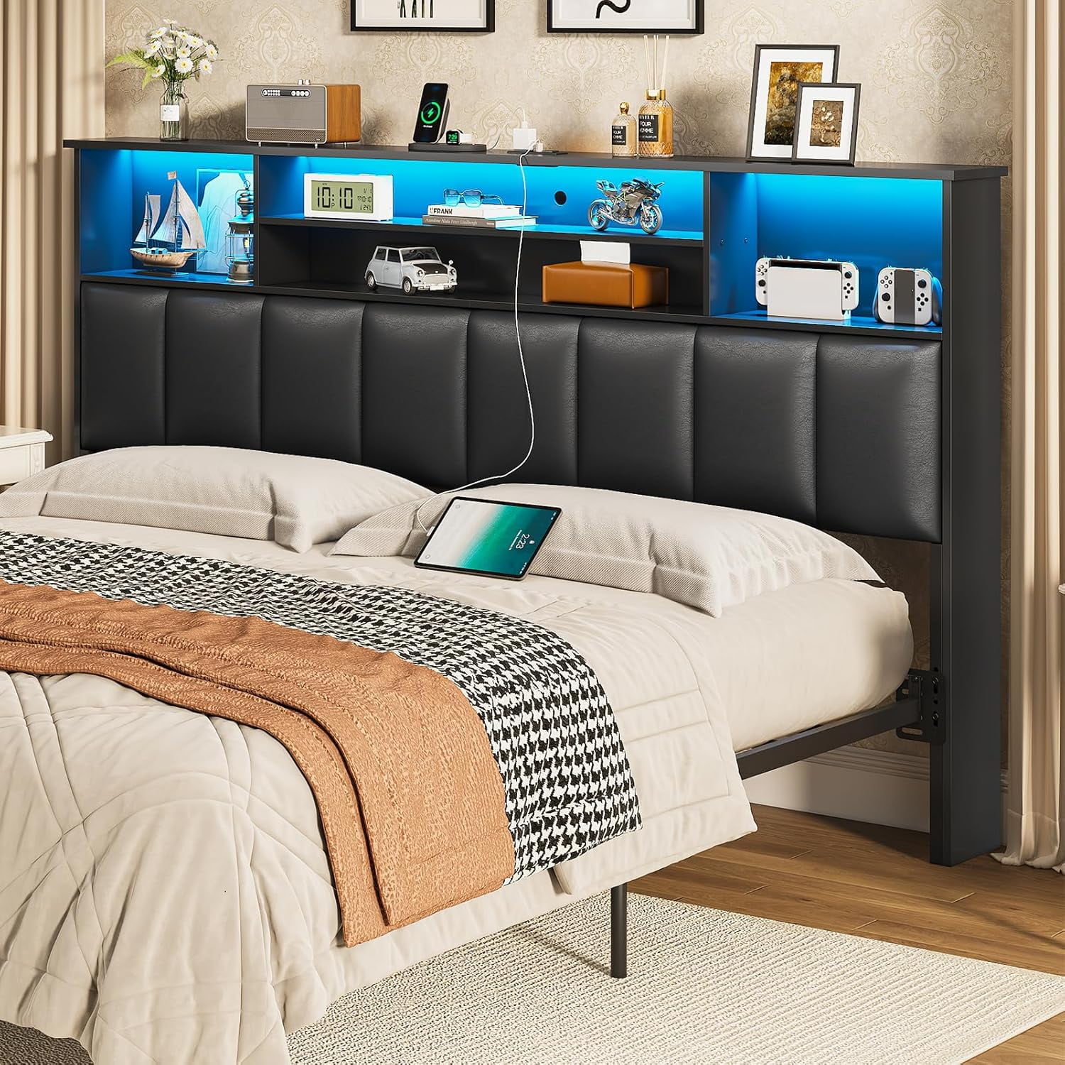 AOGLLATI King Size Headboard Only, Upholstered King Headboard with ...