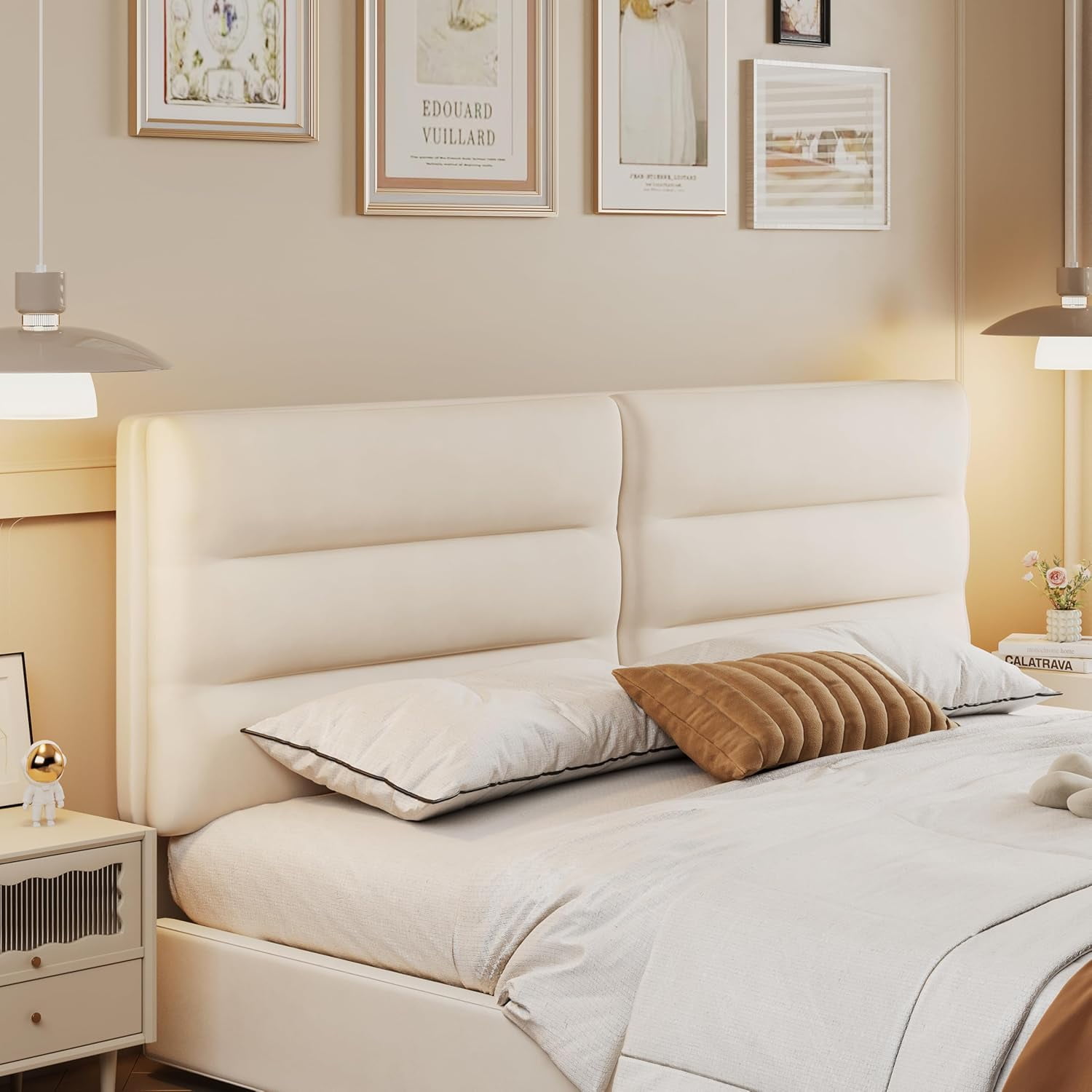 King Size Headboard, Upholstered Velvet Sturdy and Thickening ...