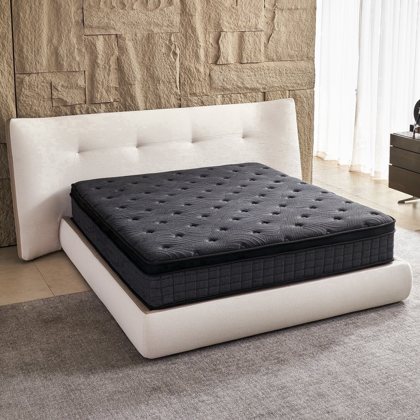Hybrid King Mattress 12 Inch in a Box, Cooling Gel Memory Foam & Pocket ...