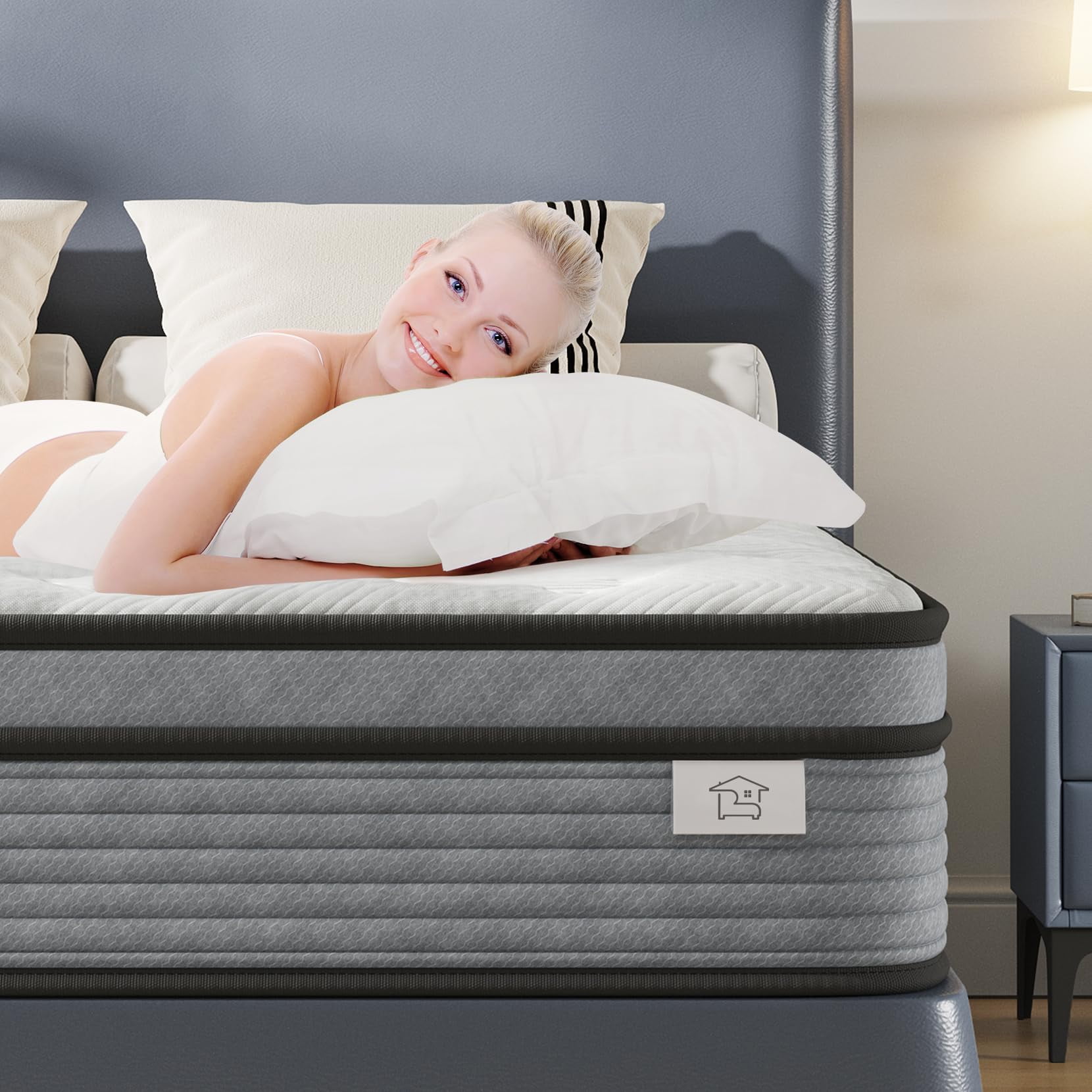 King Size Mattress 12 Inch, Hybrid King Mattress in a Box,Individual ...