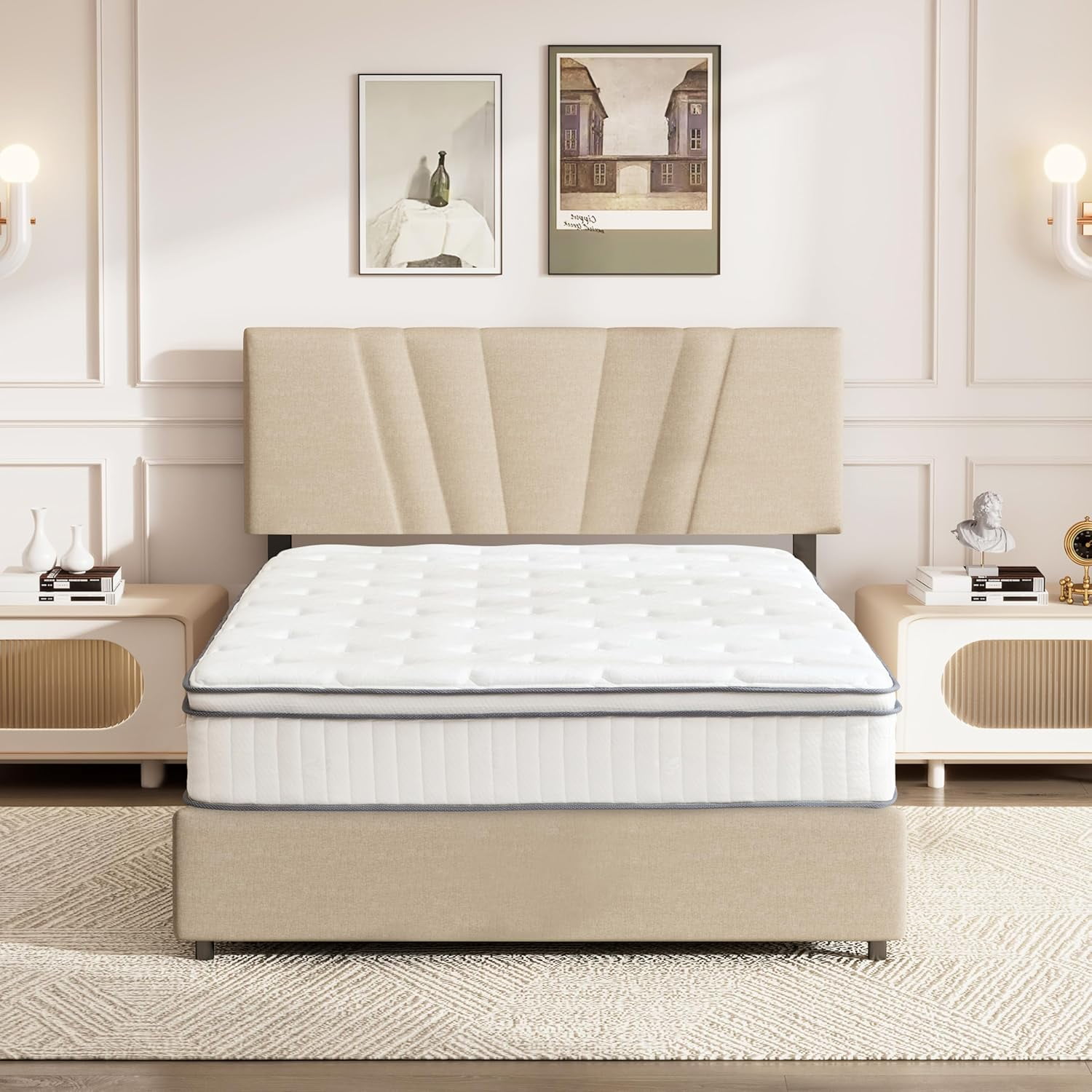 King Size Mattress, 12 Inch Hybrid King Mattress Medium Firm Gel Memory ...