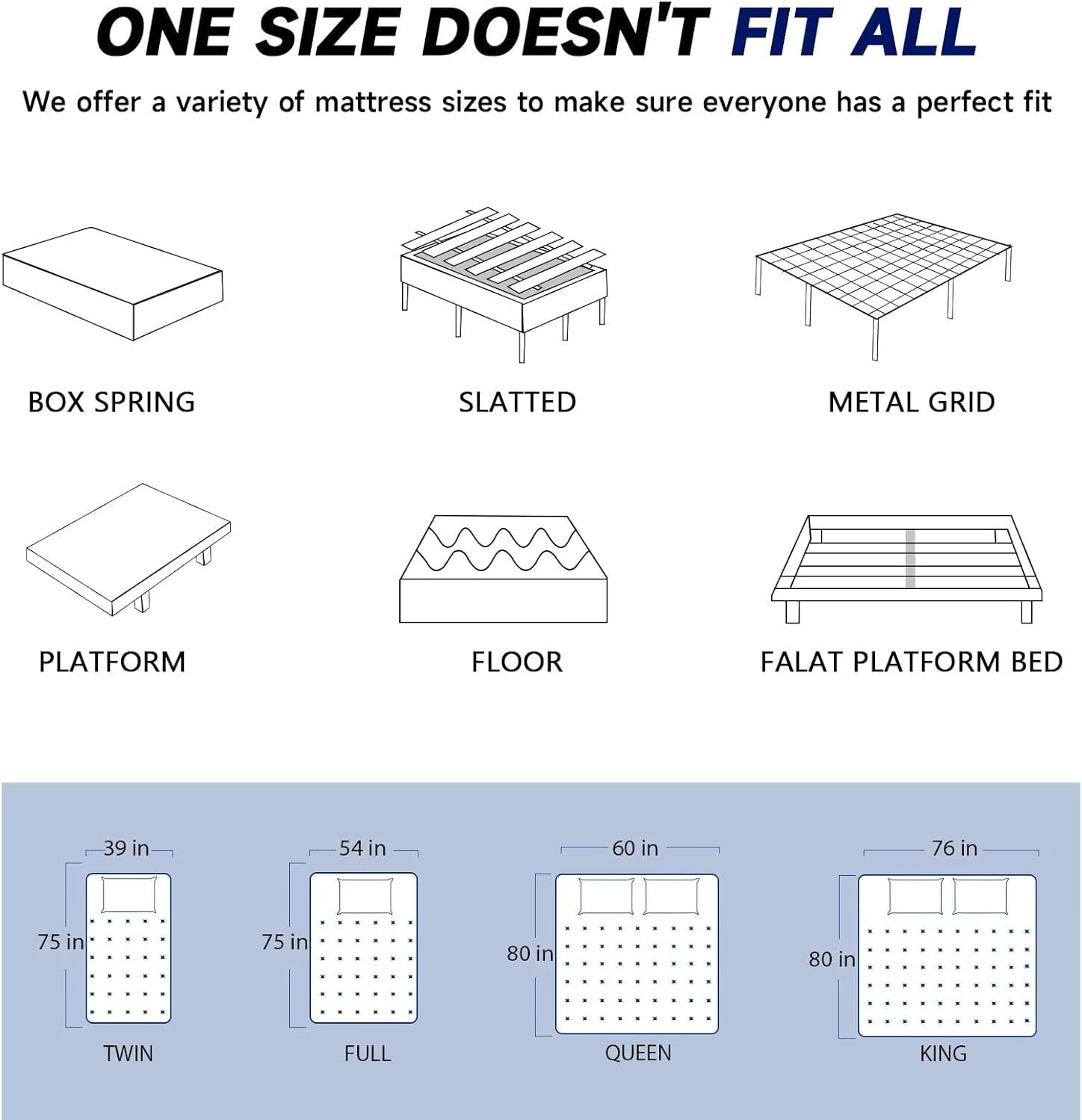 King Size Mattress in a Box 14 Inch Hybrid Mattress [Enhanced Stability ...