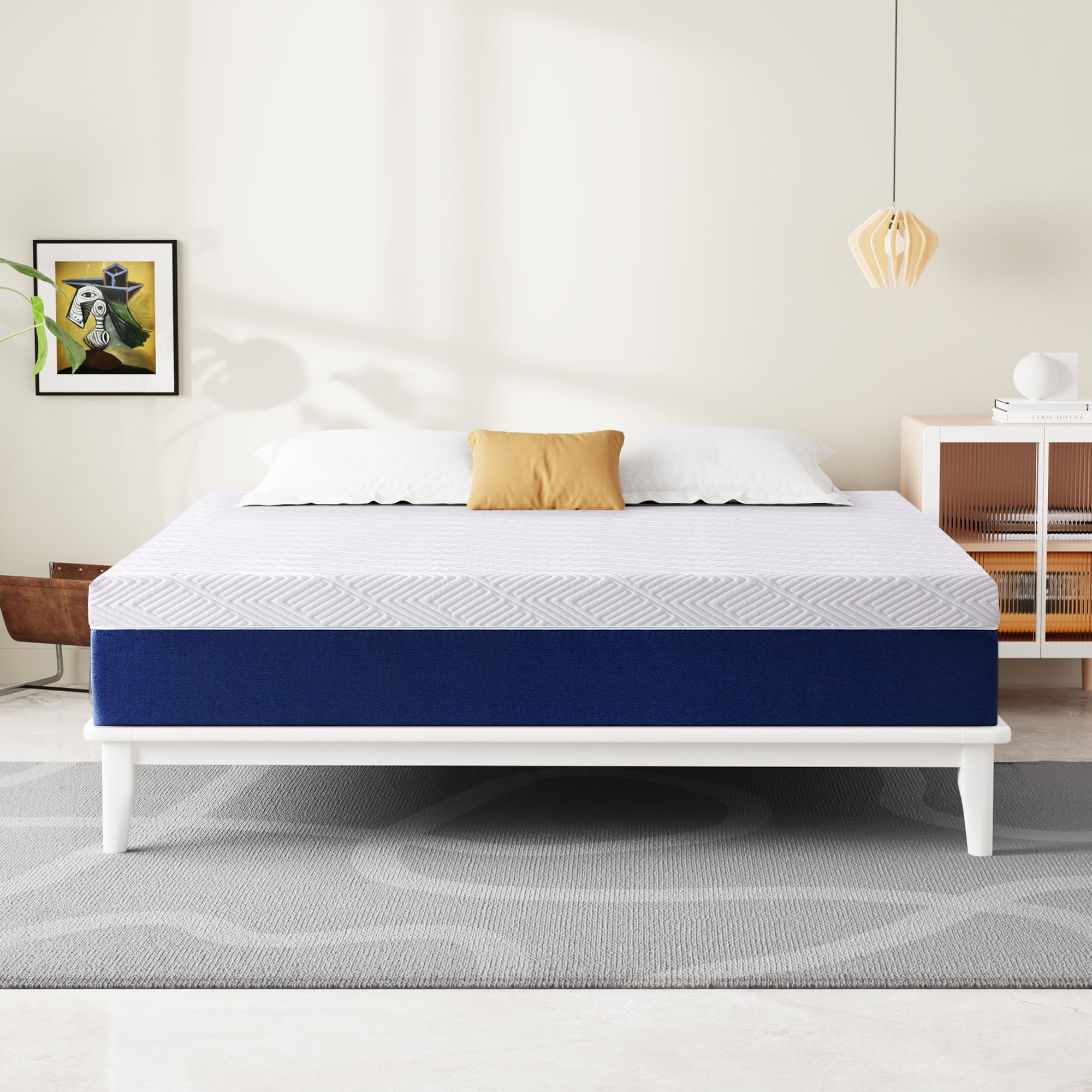 King Size Mattress, Lecuneey, 10" King Size Medium Memory Foam Mattress ...