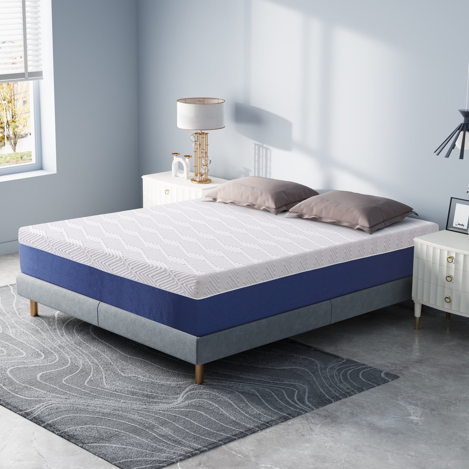 King Size Mattress, Lecuneey 10" R King 72"X80"X10" Memory Foam ...