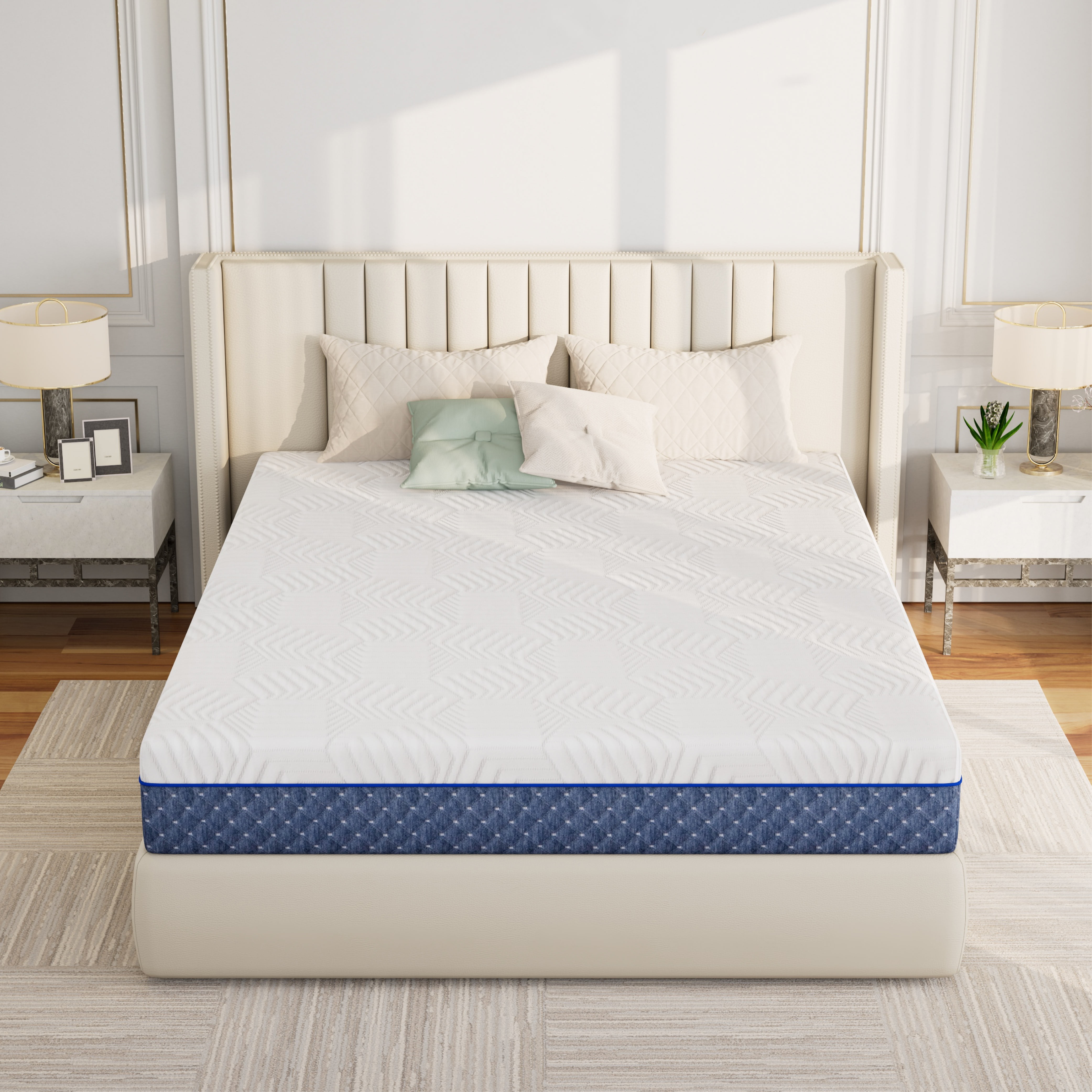 King Size Mattress, TechForma 10 Inch Gel Memory Foam Mattress for Cool ...