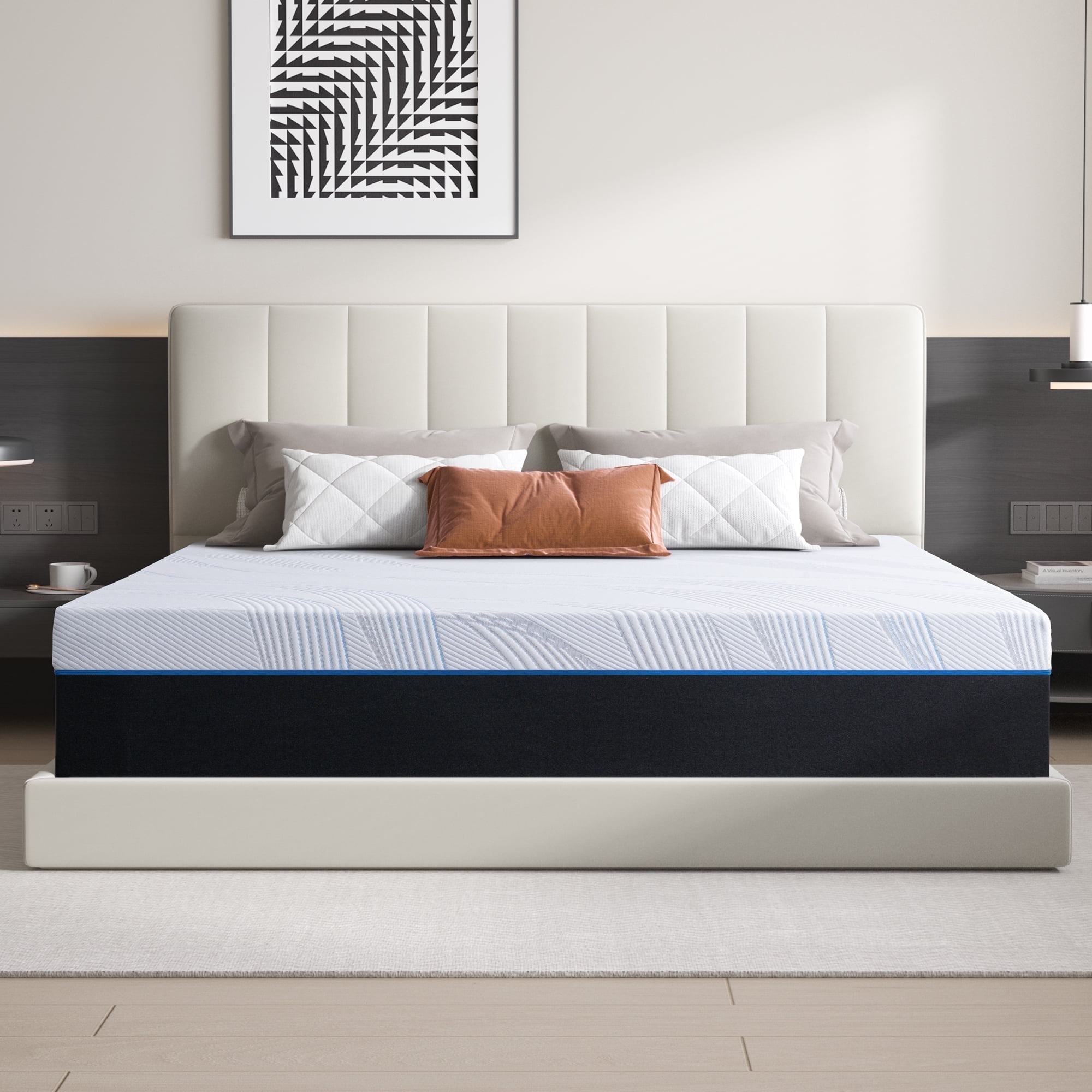 King Size Mattress, ZETDIY 12" Soft Gel Memory Foam Mattress in a Box ...