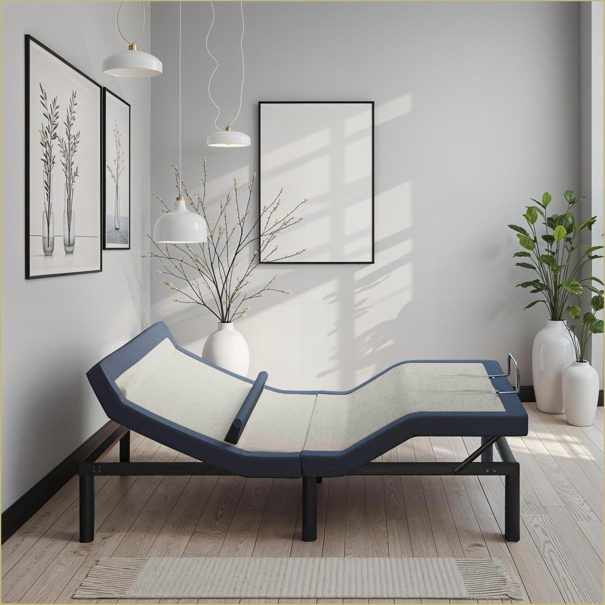 King Size Metal Adjustable Bed Base with Head/Foot/Lumbar Adjustment, 3 ...