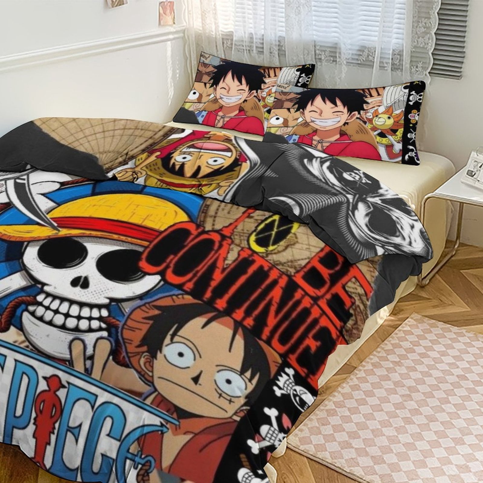King Size One Piece Luffy Bedding Set Anime Bedding Set Contains One ...